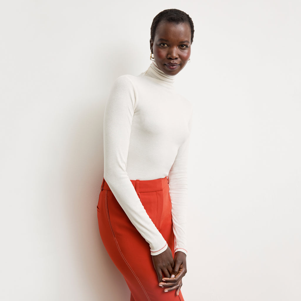 Axam Layering Turtleneck - Contrast Organic Ribbed Pima Cotton :: Ivor ...