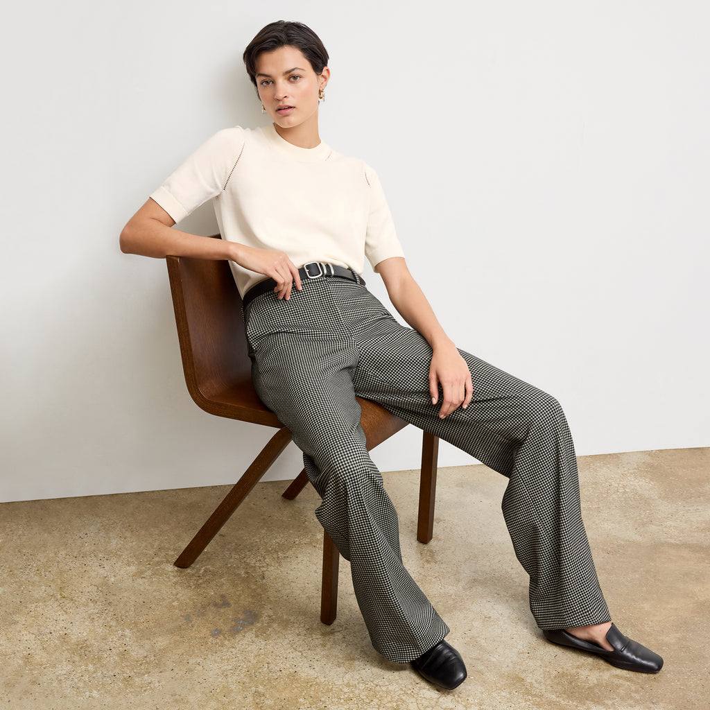 Becca Pointelle Tee - Cotton Silk Knit :: Ivory – M.M.LaFleur