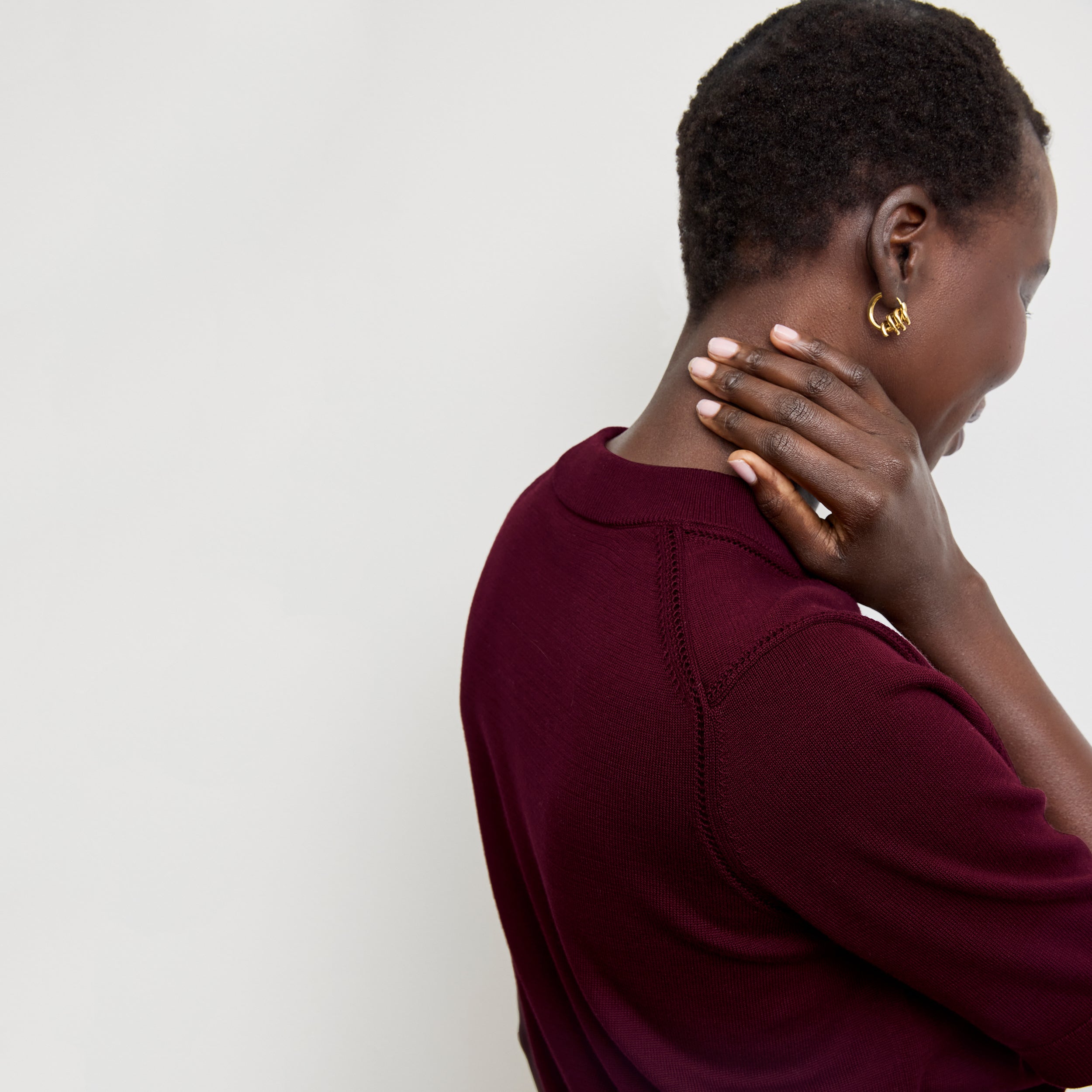 Becca Pointelle Tee - Cotton Silk Knit :: Syrah – M.M.LaFleur