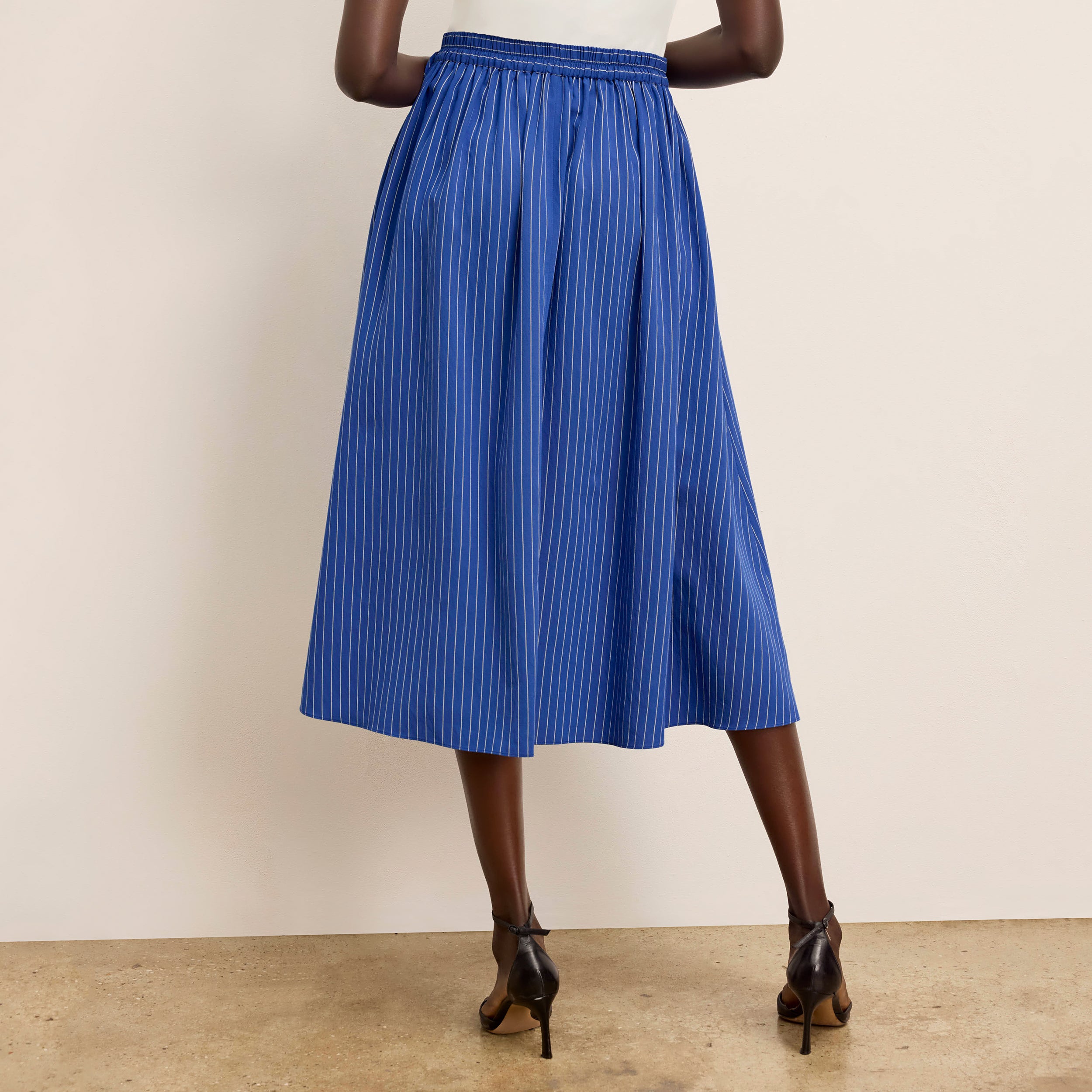 Easton Vacation Skirt - Soft Stripe :: River/Ivory – M.M.LaFleur