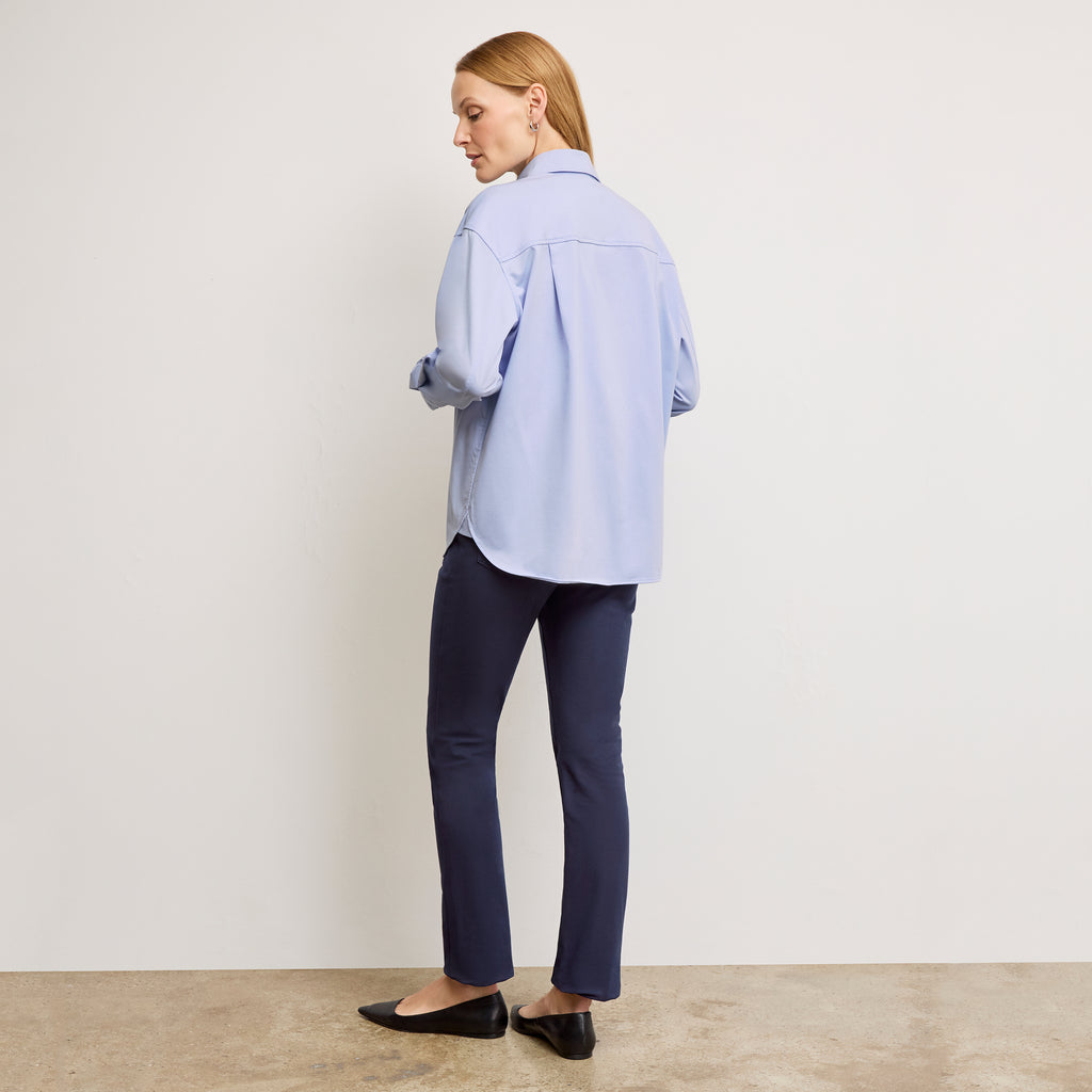 Filomina Friday Shirt - Knit Poplin :: Hydrangea – M.M.LaFleur