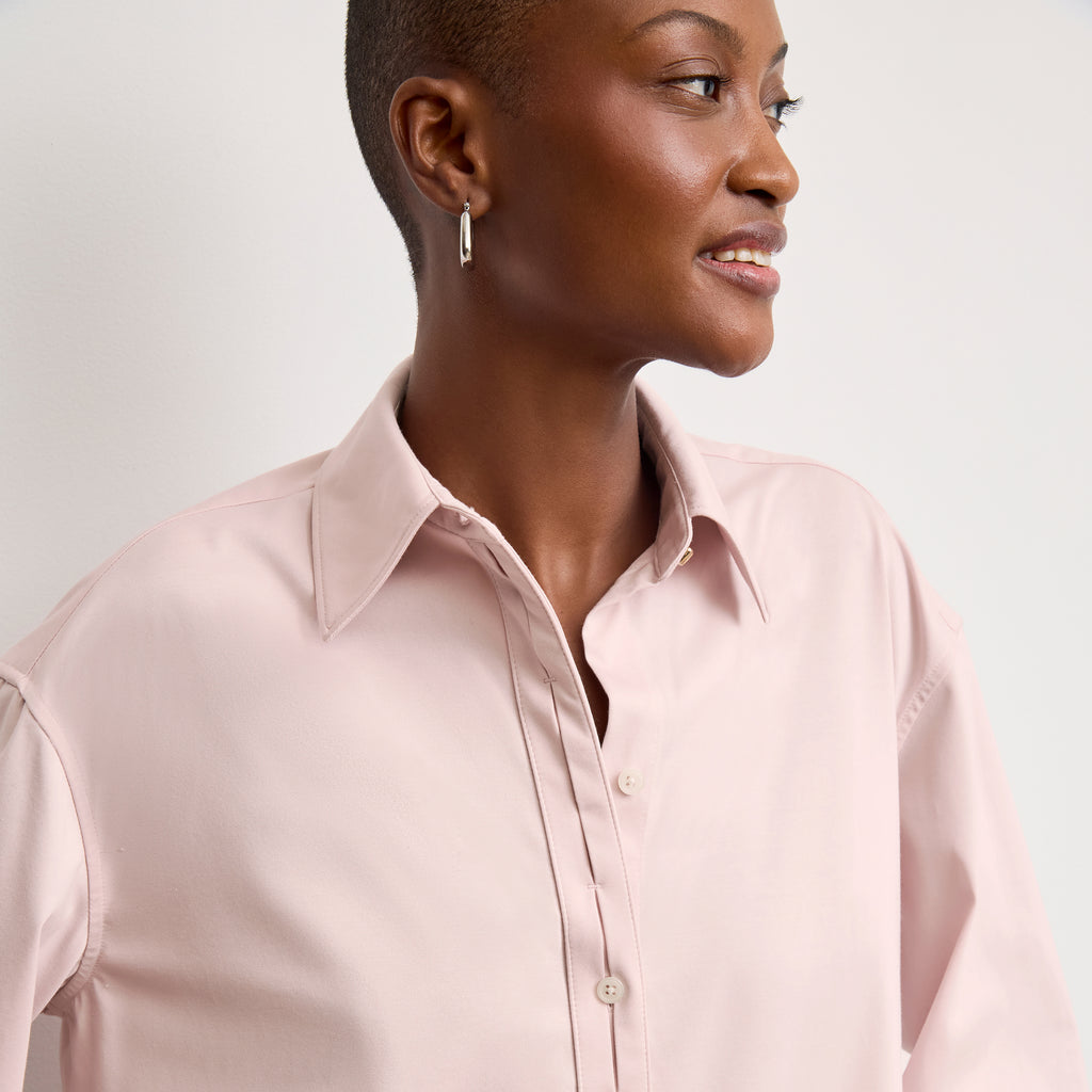 Filomina Friday Shirt - Knit Poplin :: Tulip – M.M.LaFleur