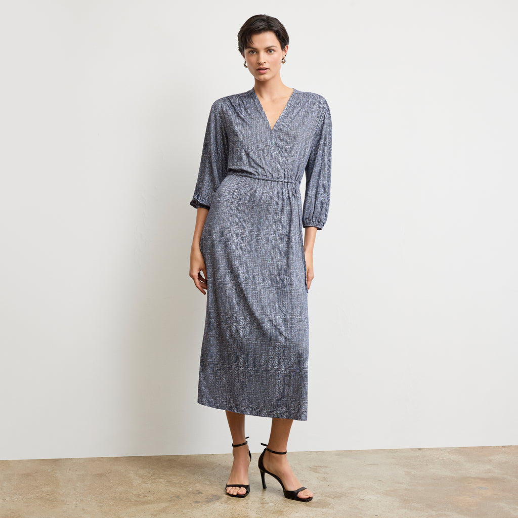 Hope Wrap Dress - Printed Jersey :: Blueprint Sketch – M.M.LaFleur
