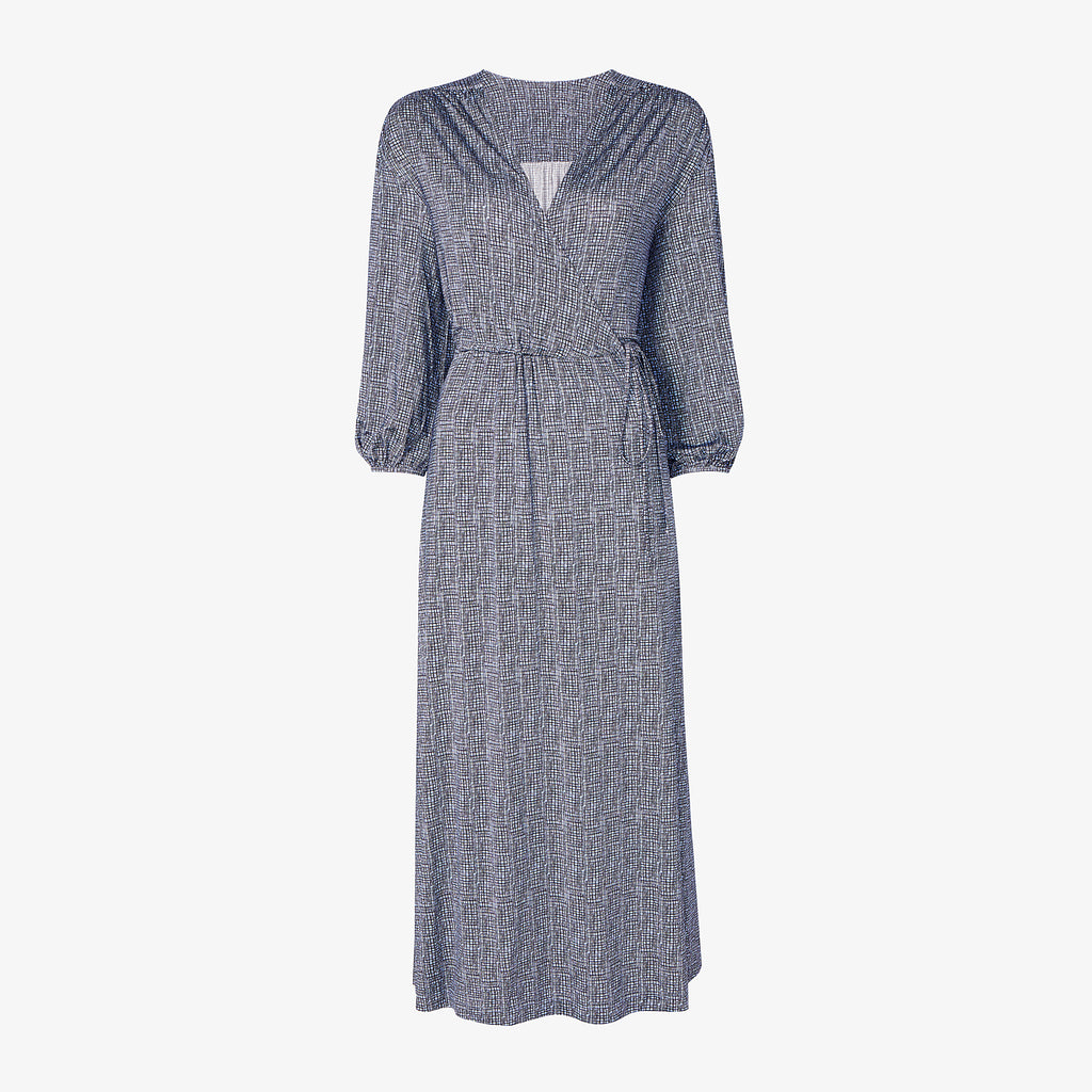 Hope Wrap Dress - Printed Jersey :: Blueprint Sketch – M.M.LaFleur