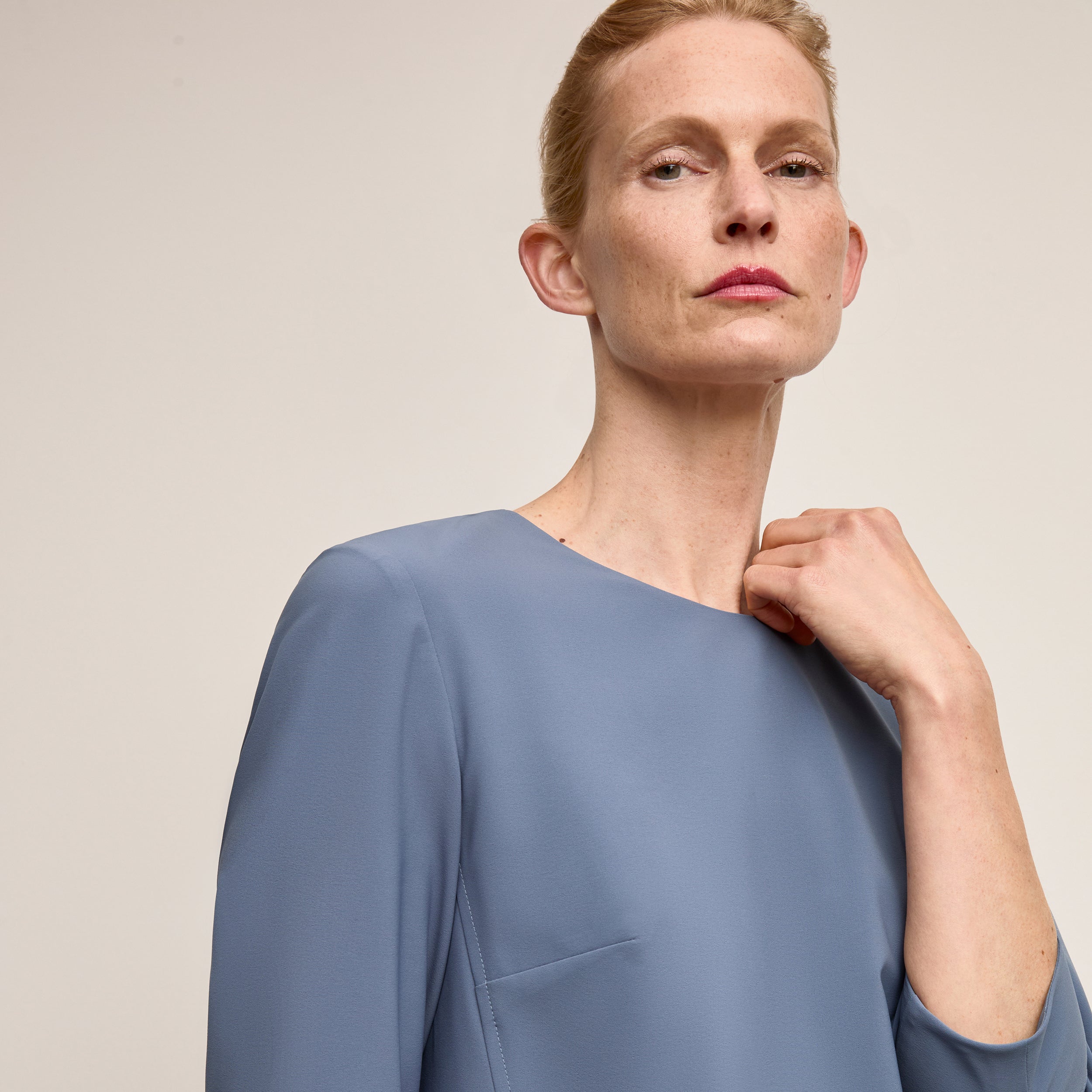 Lancia Travel Dress - OrigamiTech :: Dusty Blue – M.M.LaFleur