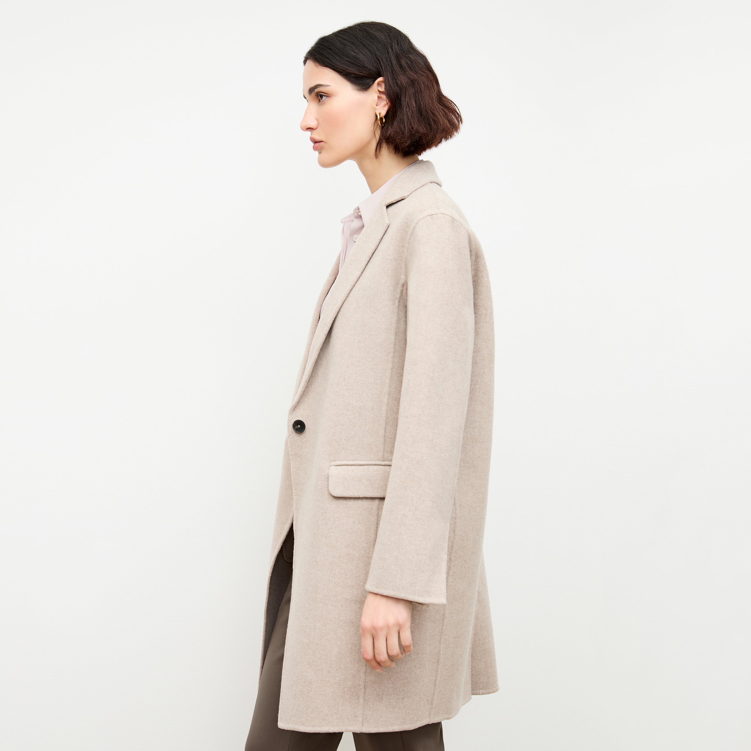 Kasha Coat - Double-Face Wool Cashmere :: Stone Melange – M.M.LaFleur