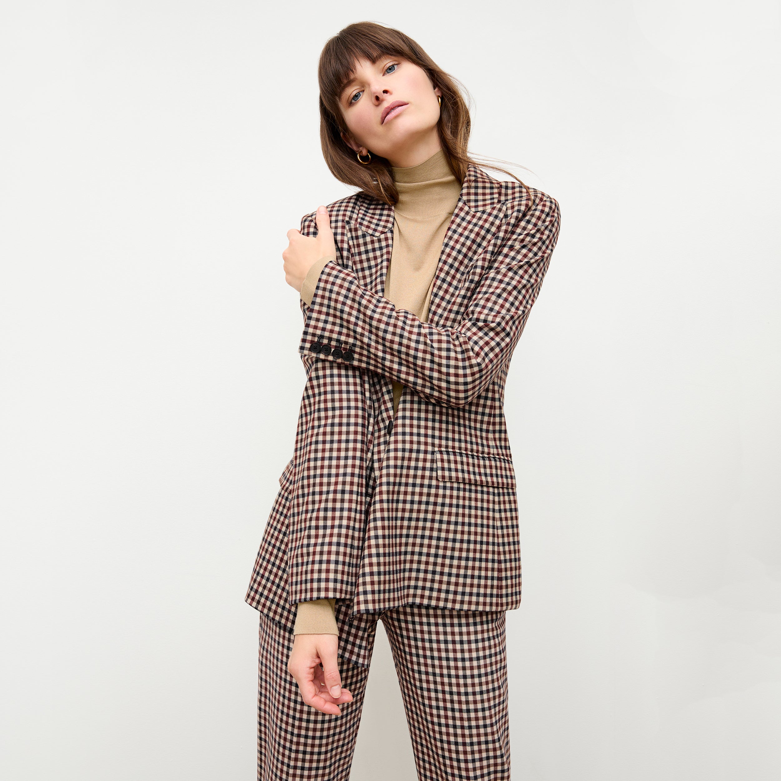 O'Hara Boyfriend Blazer - Windowpane Sharkskin :: Multi – M.M.LaFleur