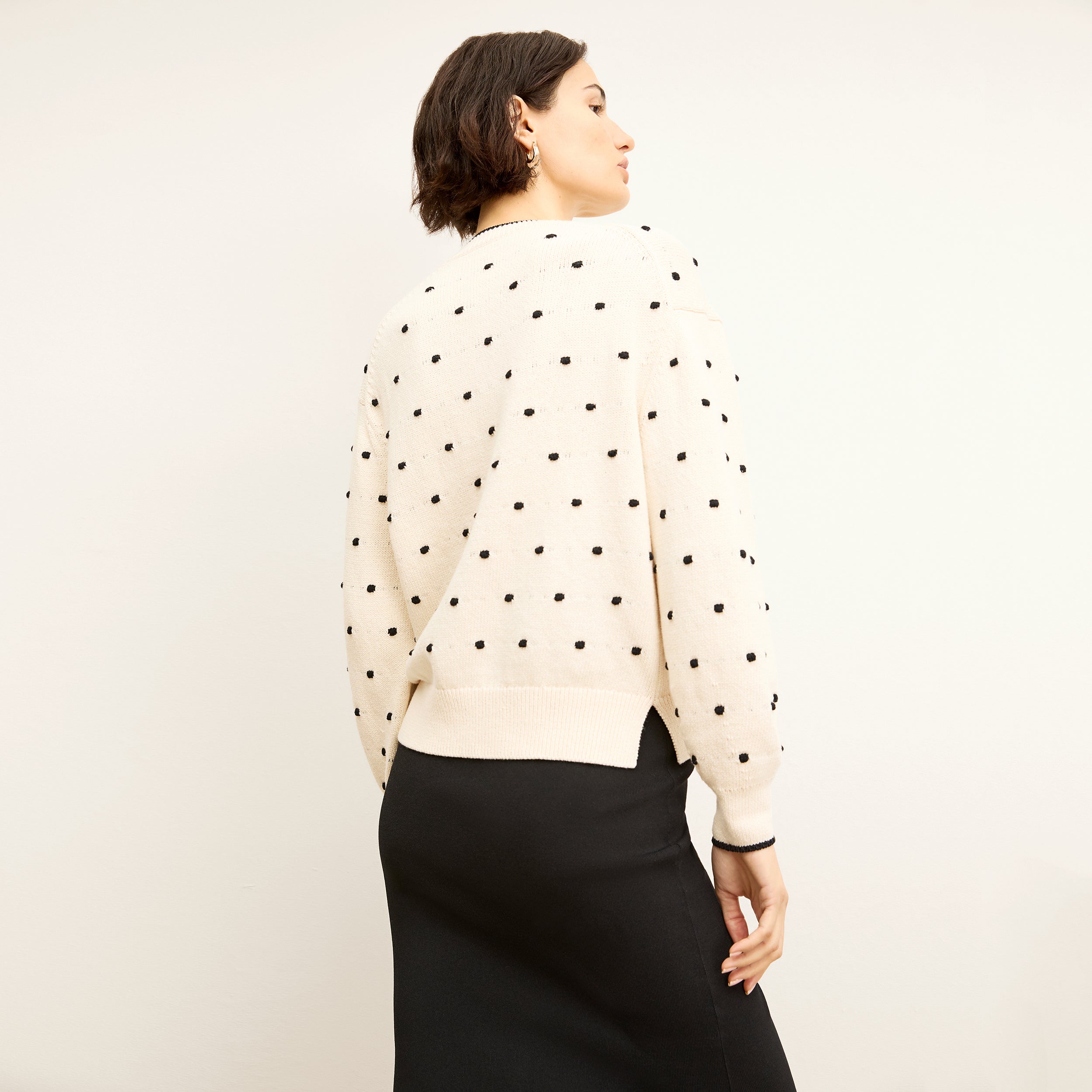 Kim Sweater - Dot Knit :: Ivory/Black – M.M.LaFleur