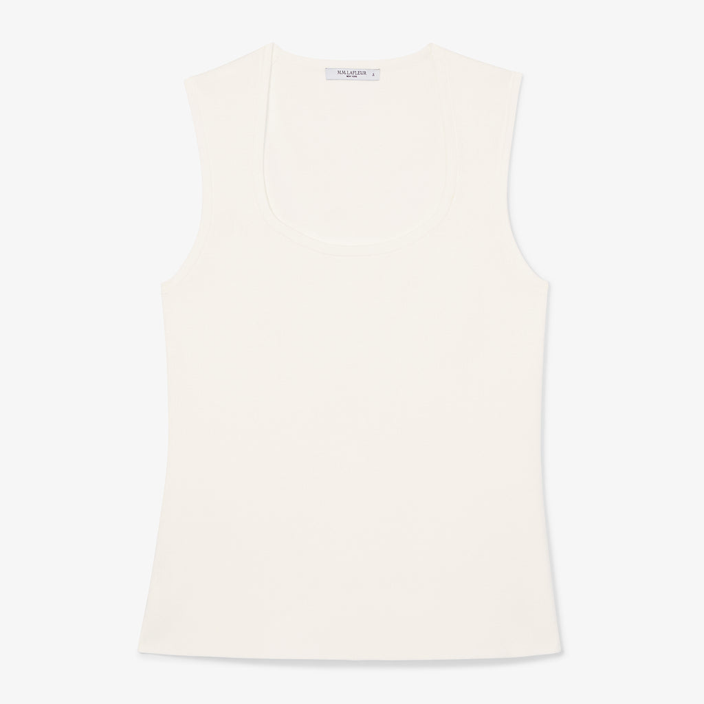 Sabine Sculptural Tank - Eco 365Knit :: Ivory – M.M.LaFleur