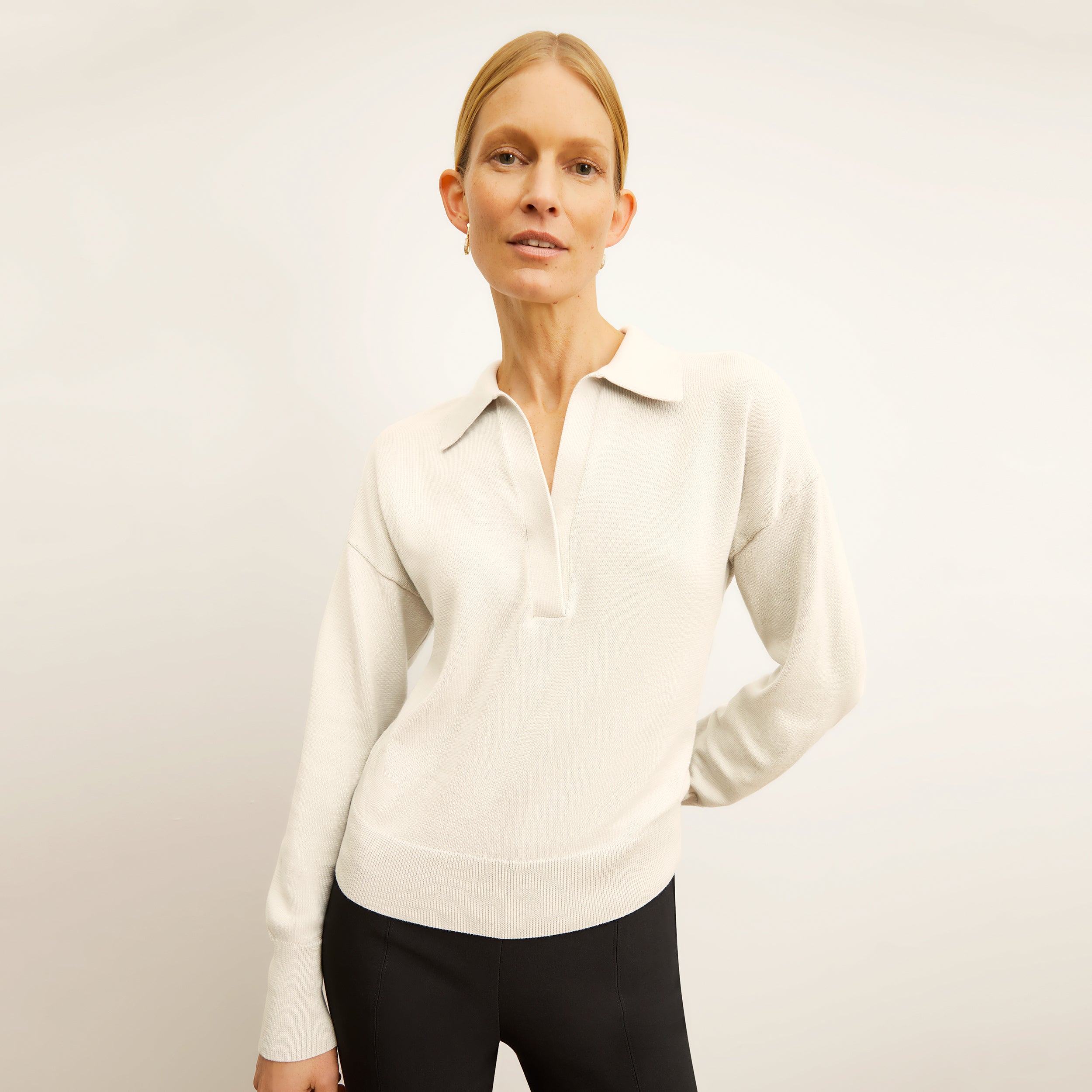 Leo Pullover - Cotton Silk Knit :: Ivory – M.M.LaFleur