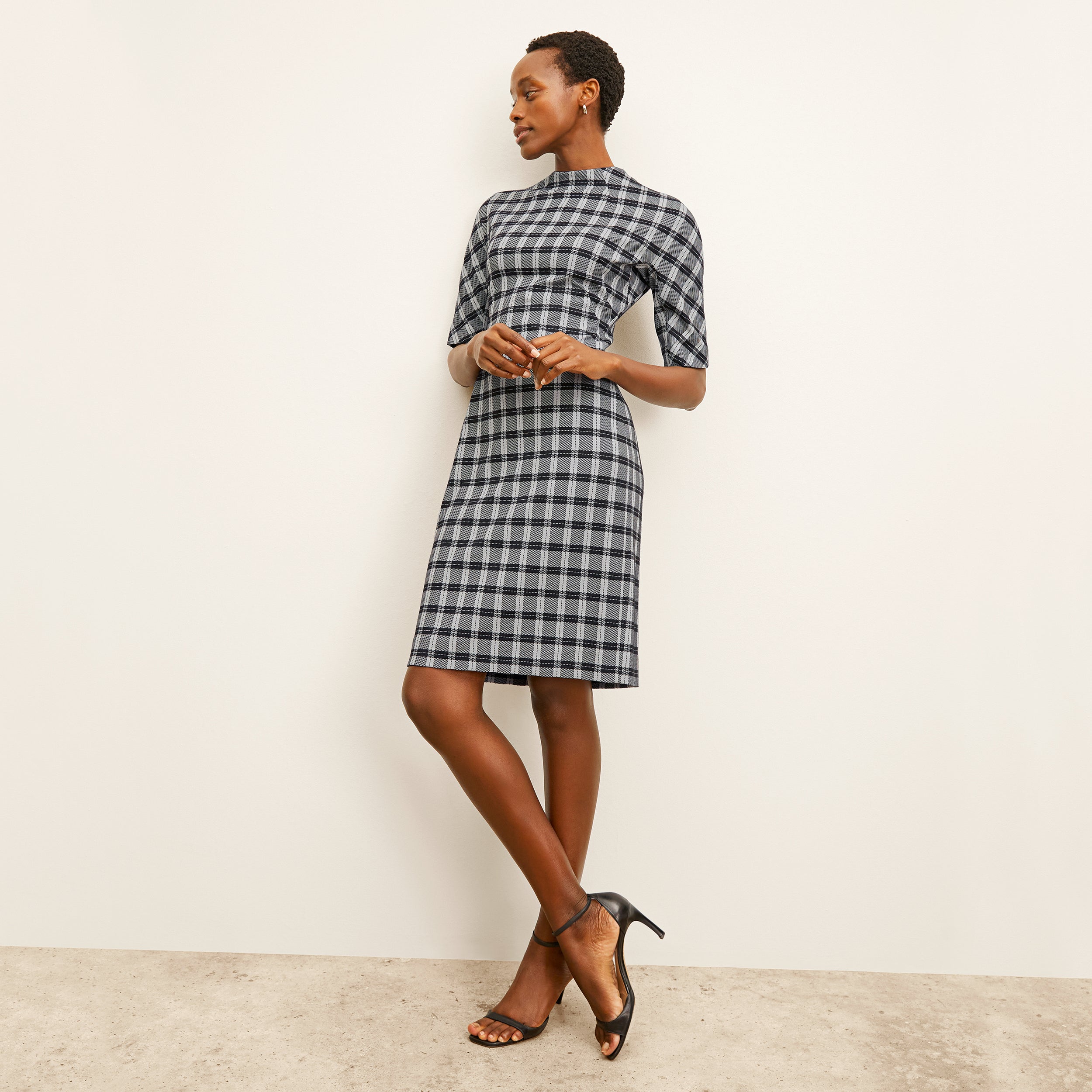 Farnoosh Dress - Knit Suiting :: Checkmate – M.M.LaFleur