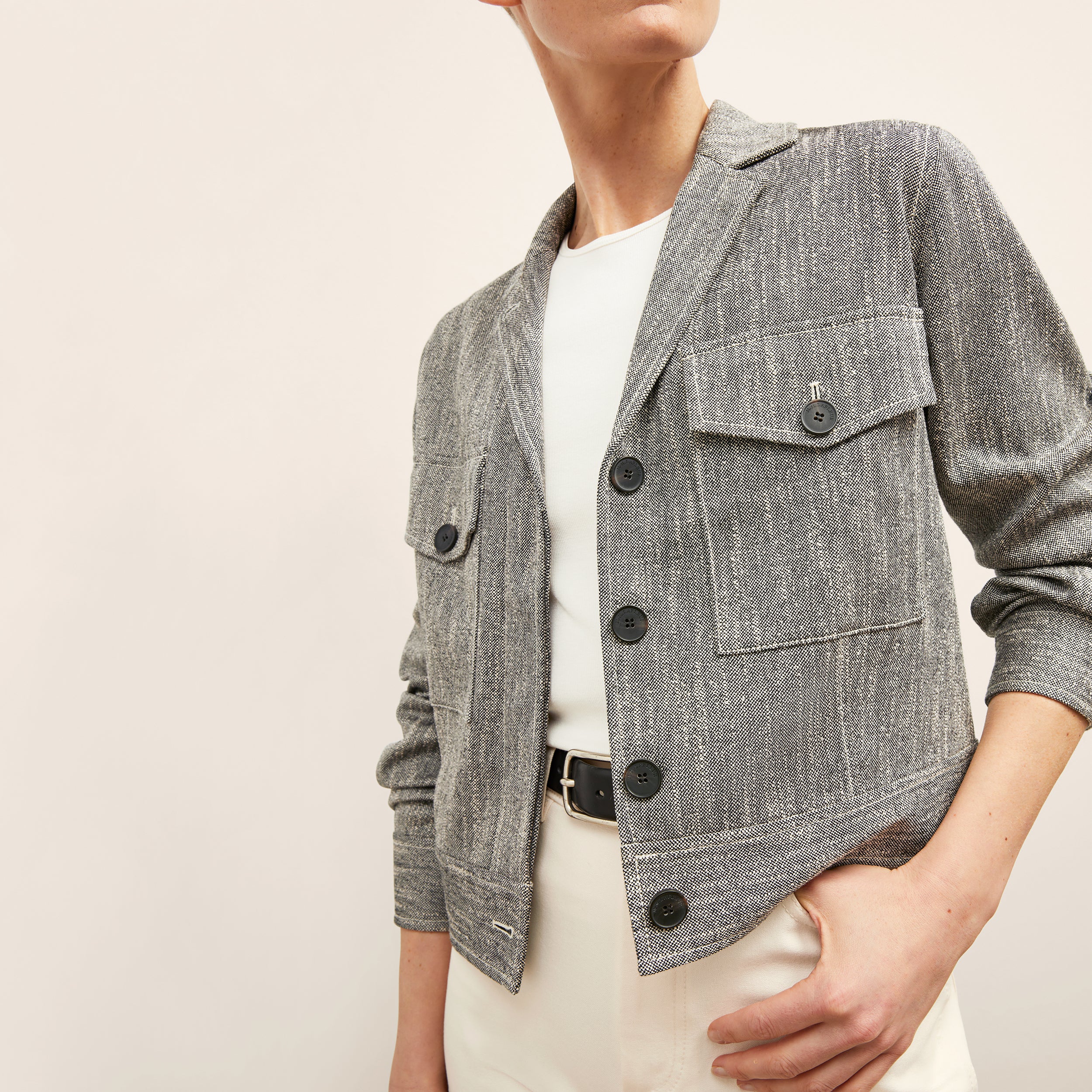 Rhoda Jacket - Cotton Tweed :: Black/Ivory – M.M.LaFleur