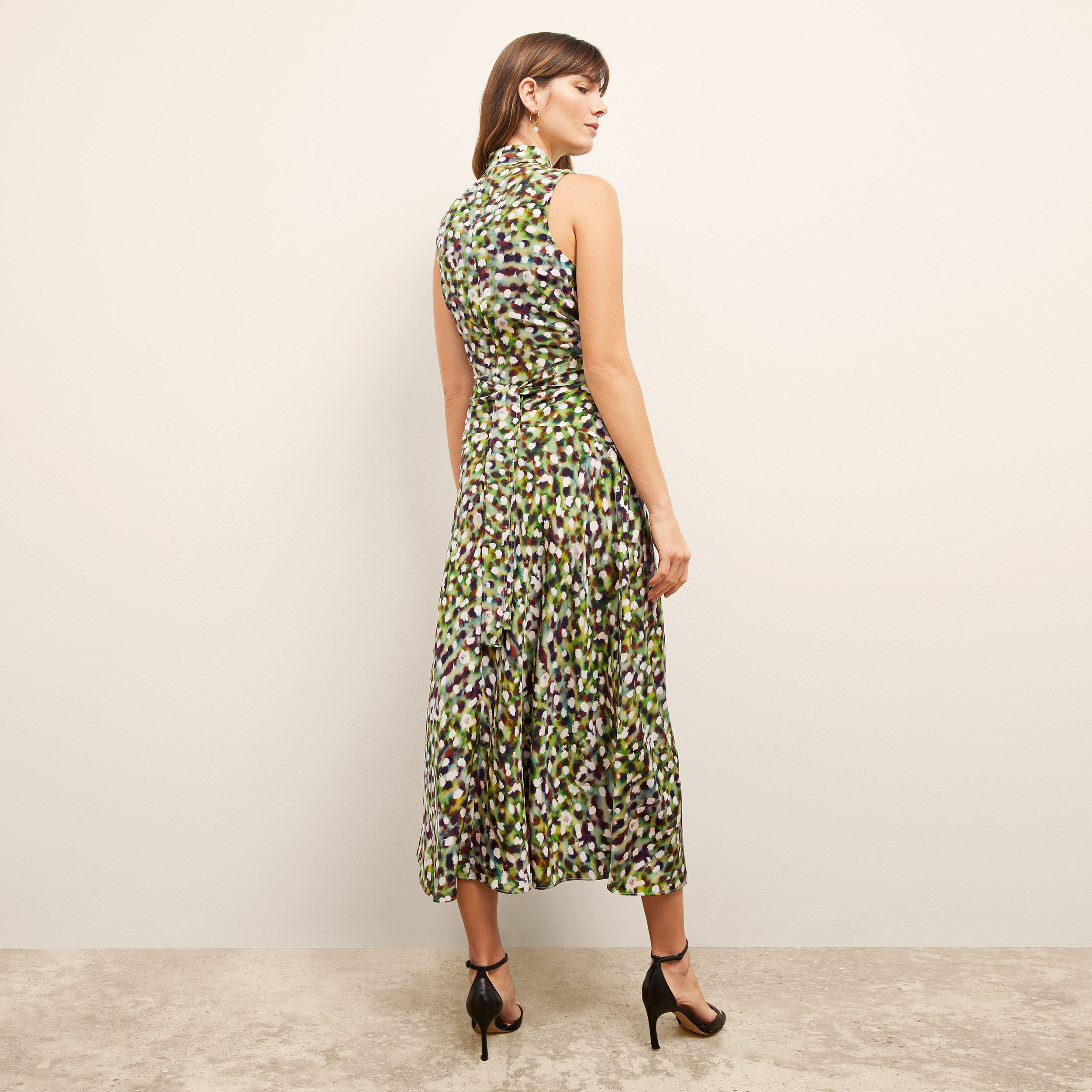 Martina Mockneck Dress - Washable Silk :: Spotlight Print – M.M.LaFleur