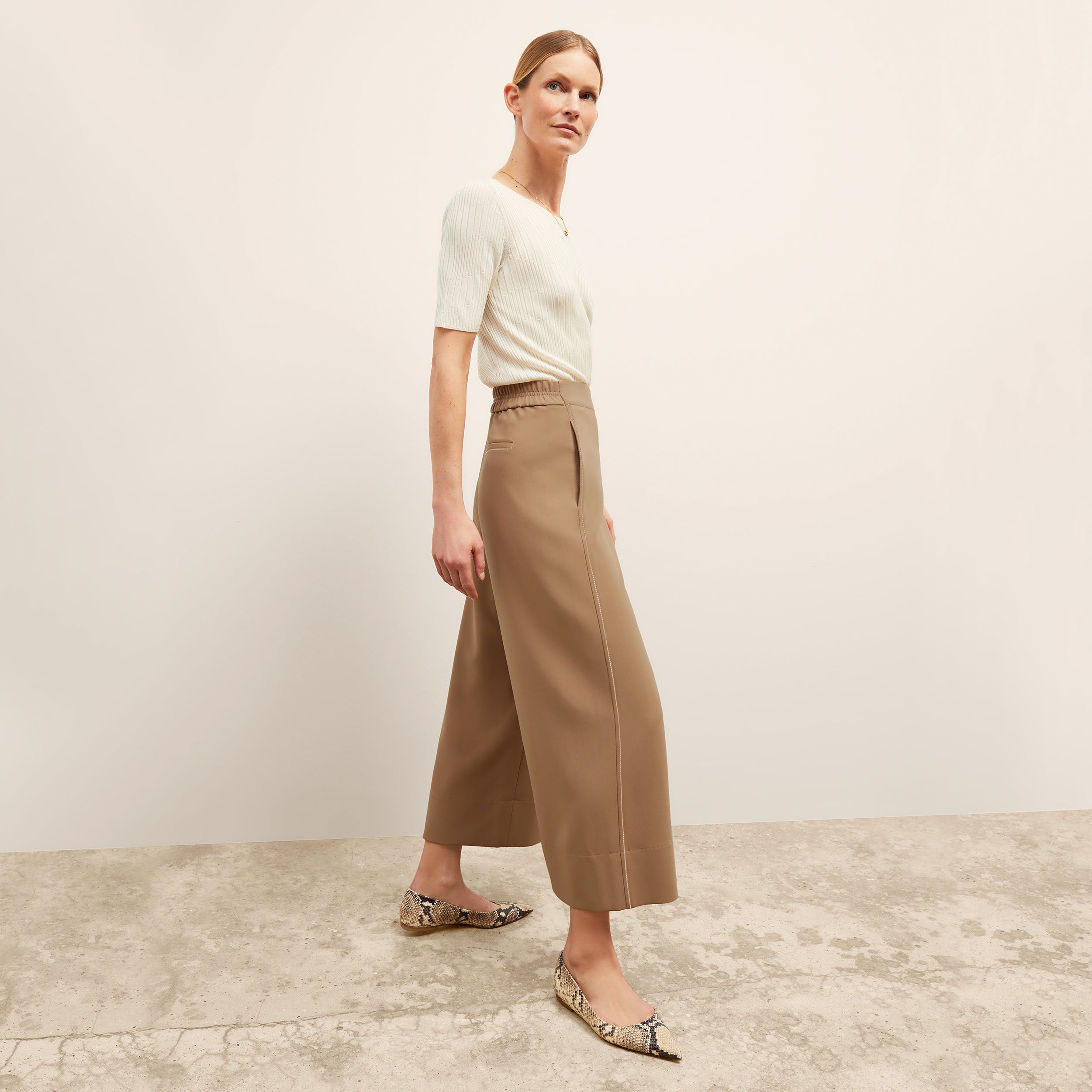 Elena Travel Culotte - Everyday Crepe :: Light Saddle – M.M.LaFleur