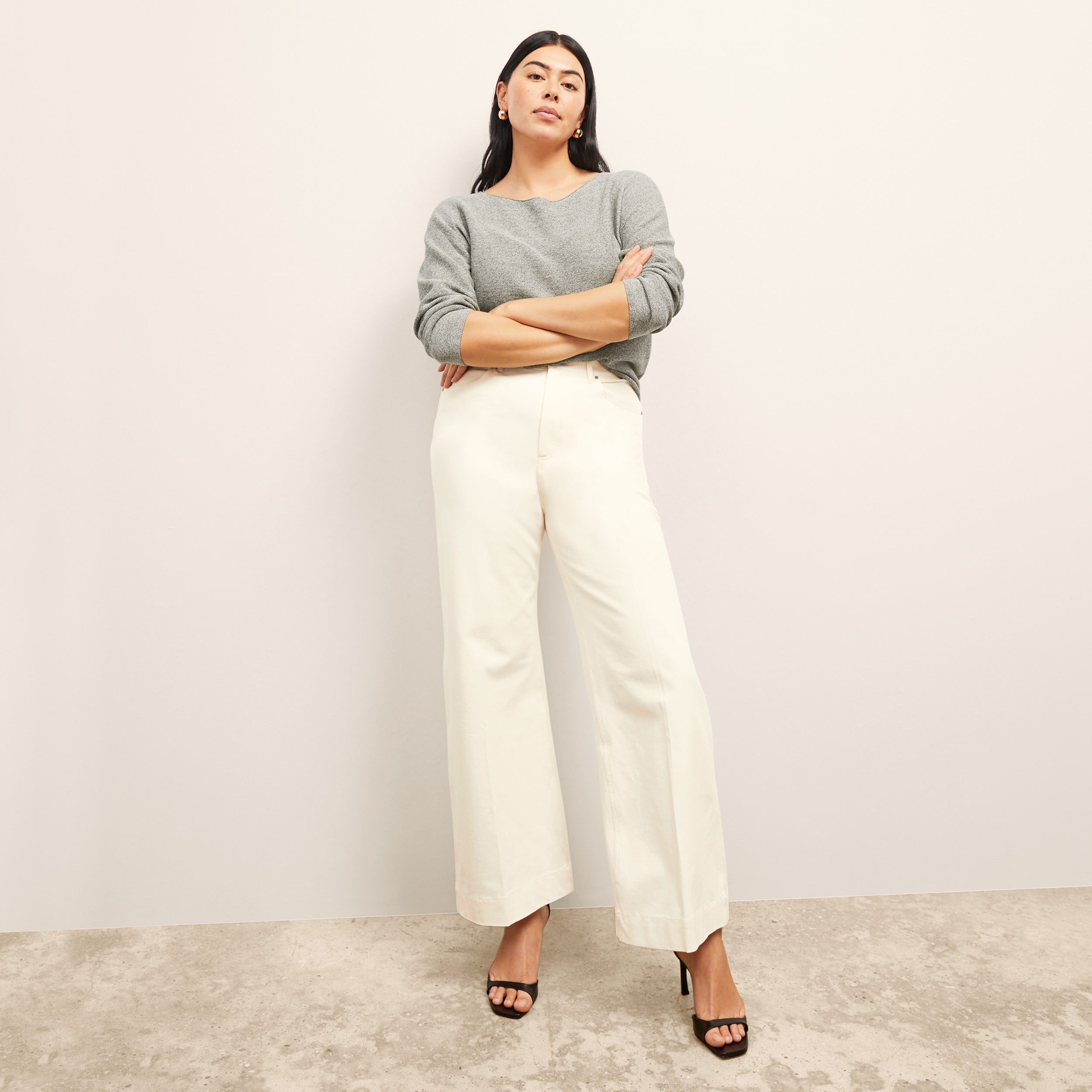 Milo Wide-Leg Jean - Eco Better Than Denim :: Bright Ivory – M.M.LaFleur