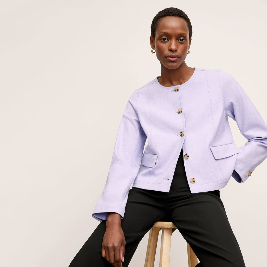 Aniya Jacket - Stretch Tweed :: Lilac/Ivory – M.M.LaFleur