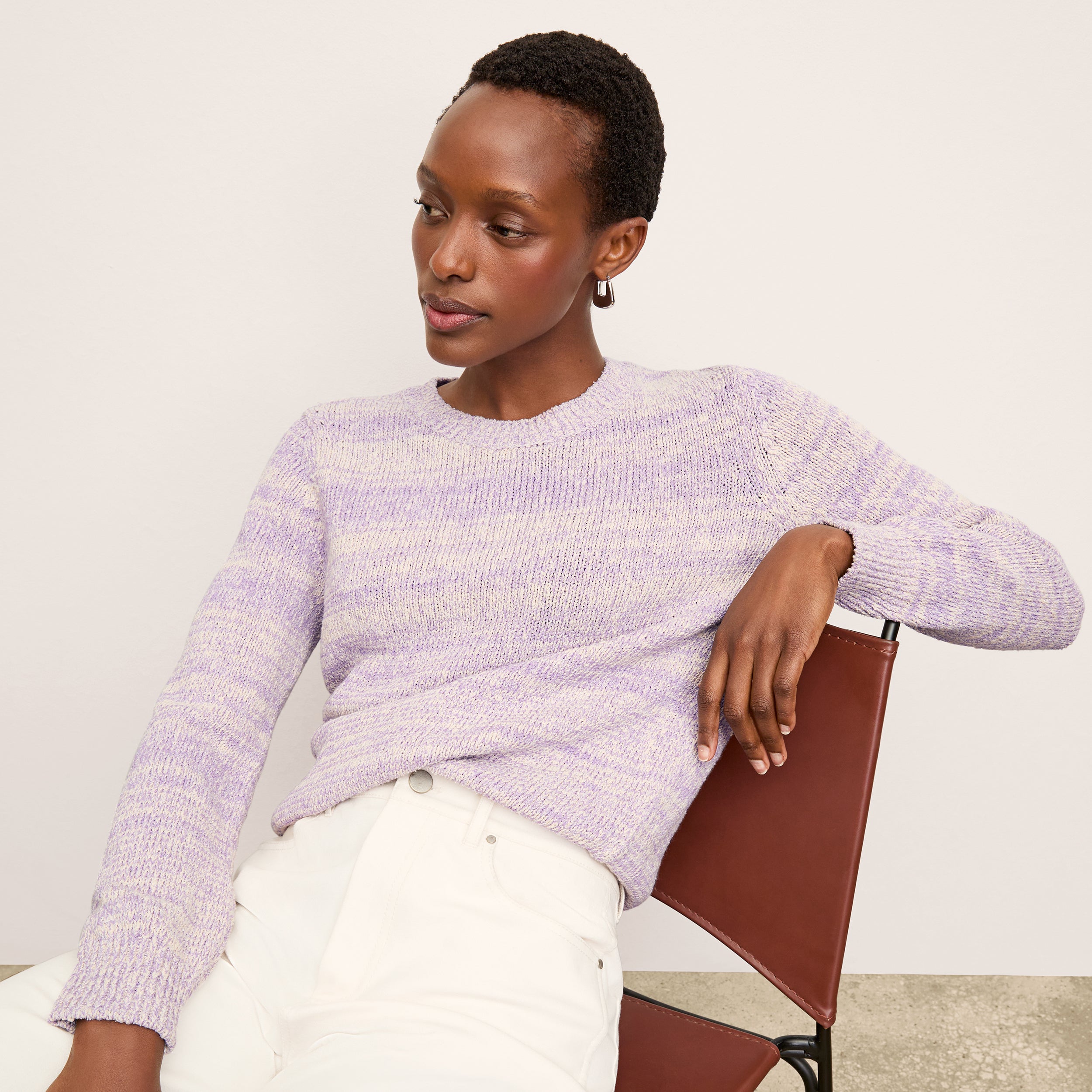 Butler Sweater - Knit Boucle :: Dusty Lavender – M.M.LaFleur