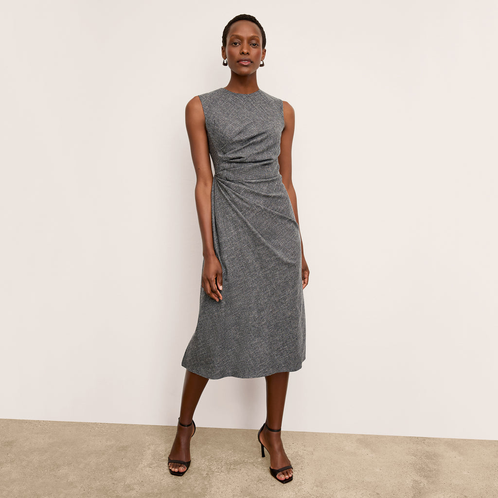 Jeannine Dress - Crosshatch Suiting :: Black/White – M.M.LaFleur