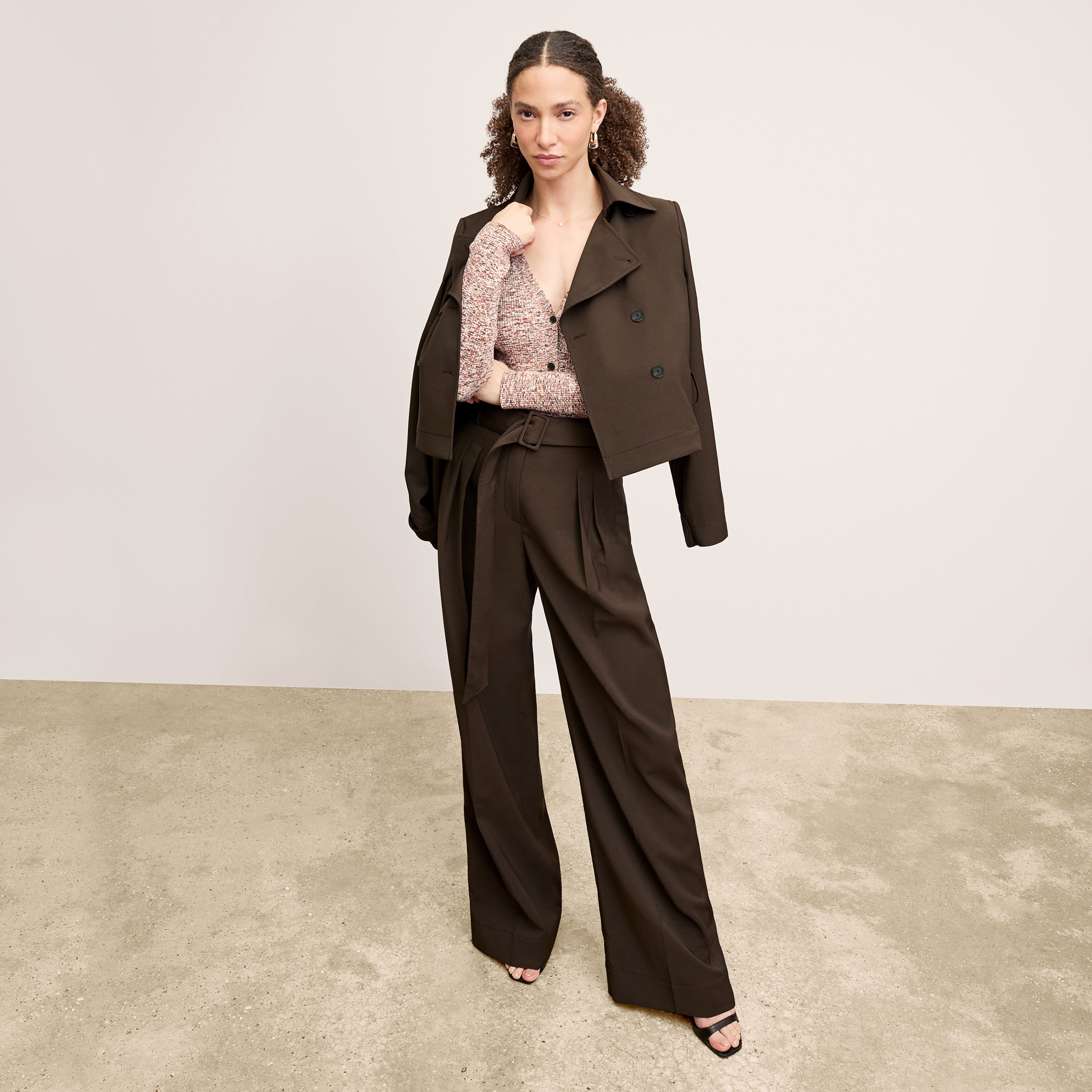 Kiko Cardigan - Space Dye Rib Knit :: Brown Multi – M.M.LaFleur