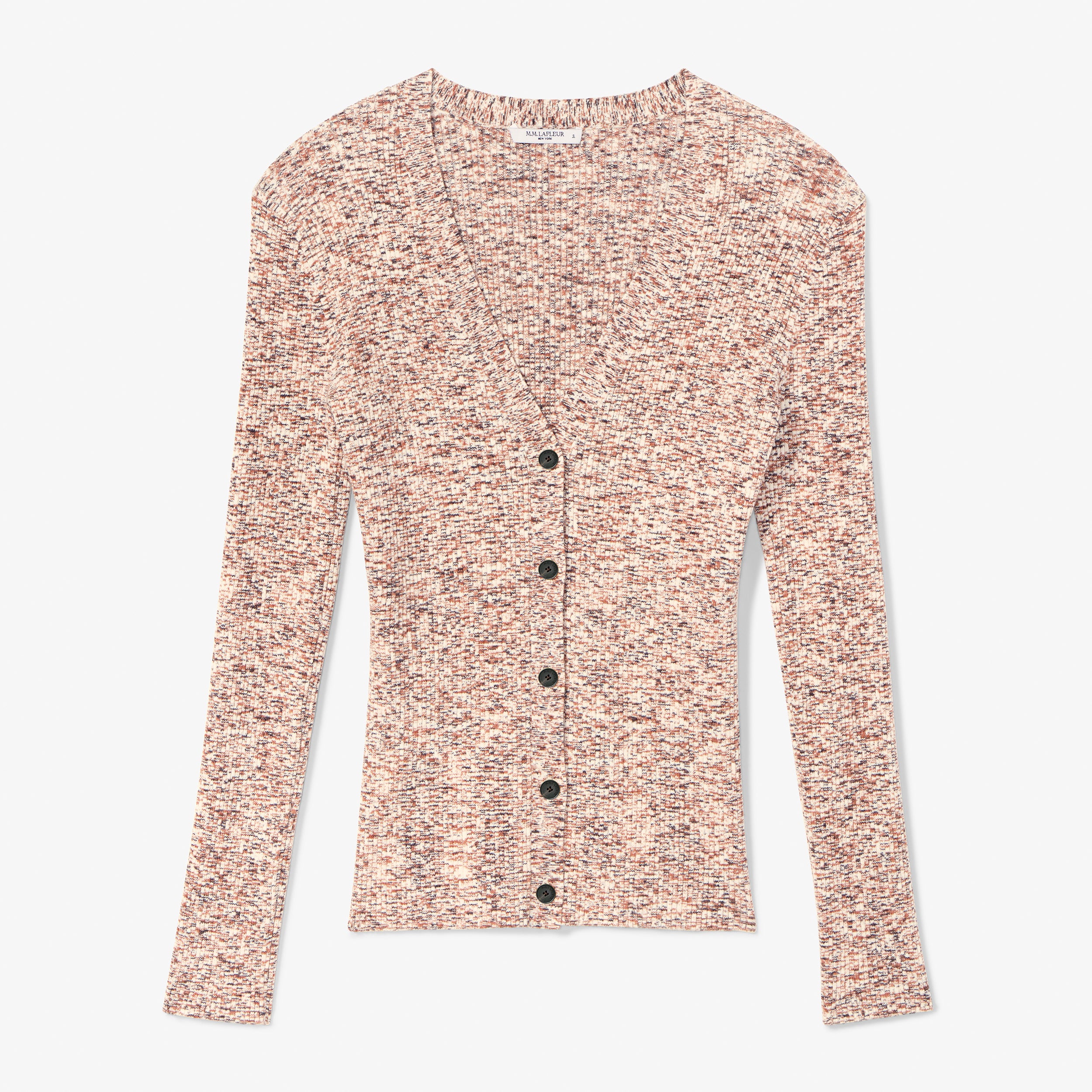 Kiko Cardigan - Space Dye Rib Knit :: Brown Multi – M.M.LaFleur