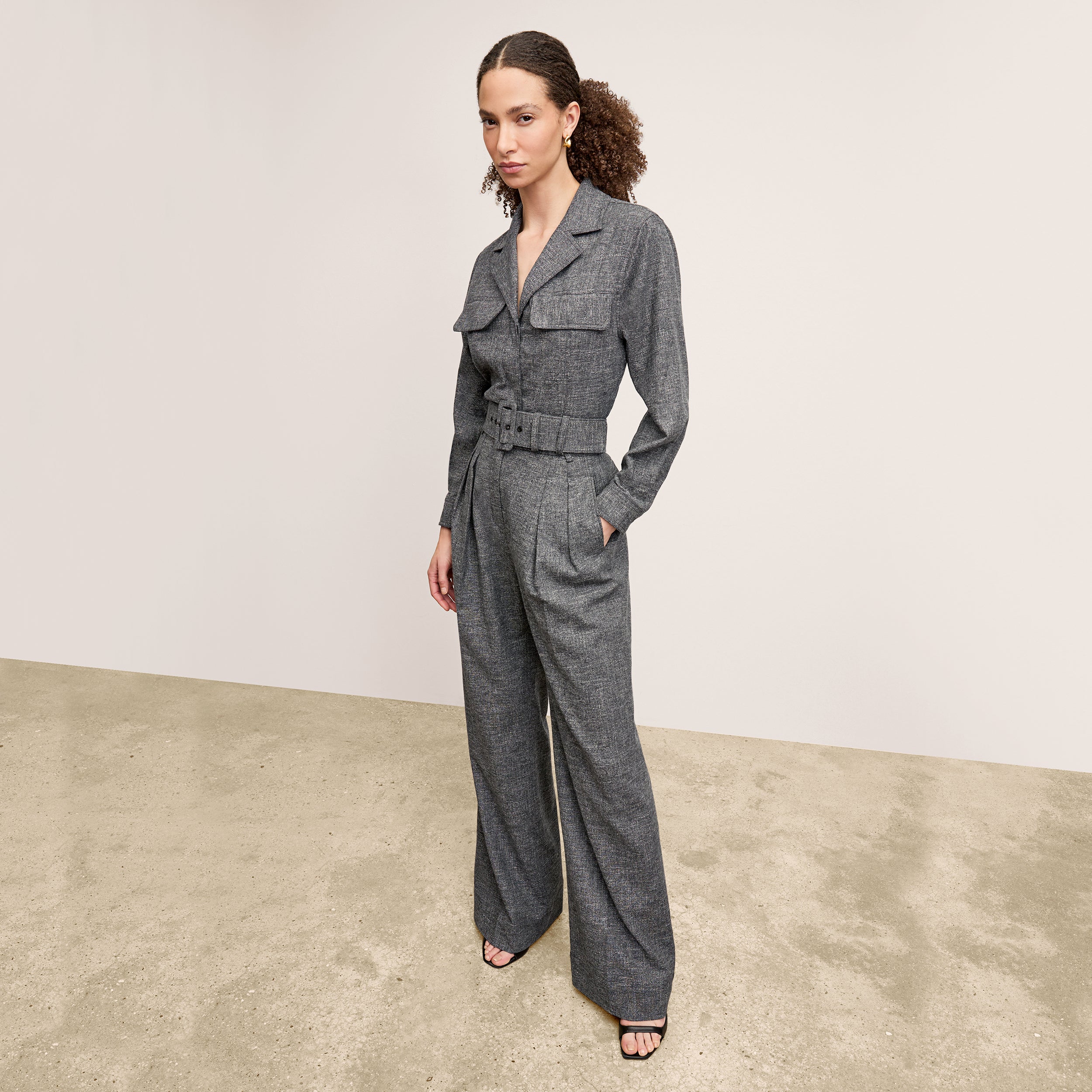 Natalia Shacket - Crosshatch Suiting :: Black/White – M.M.LaFleur