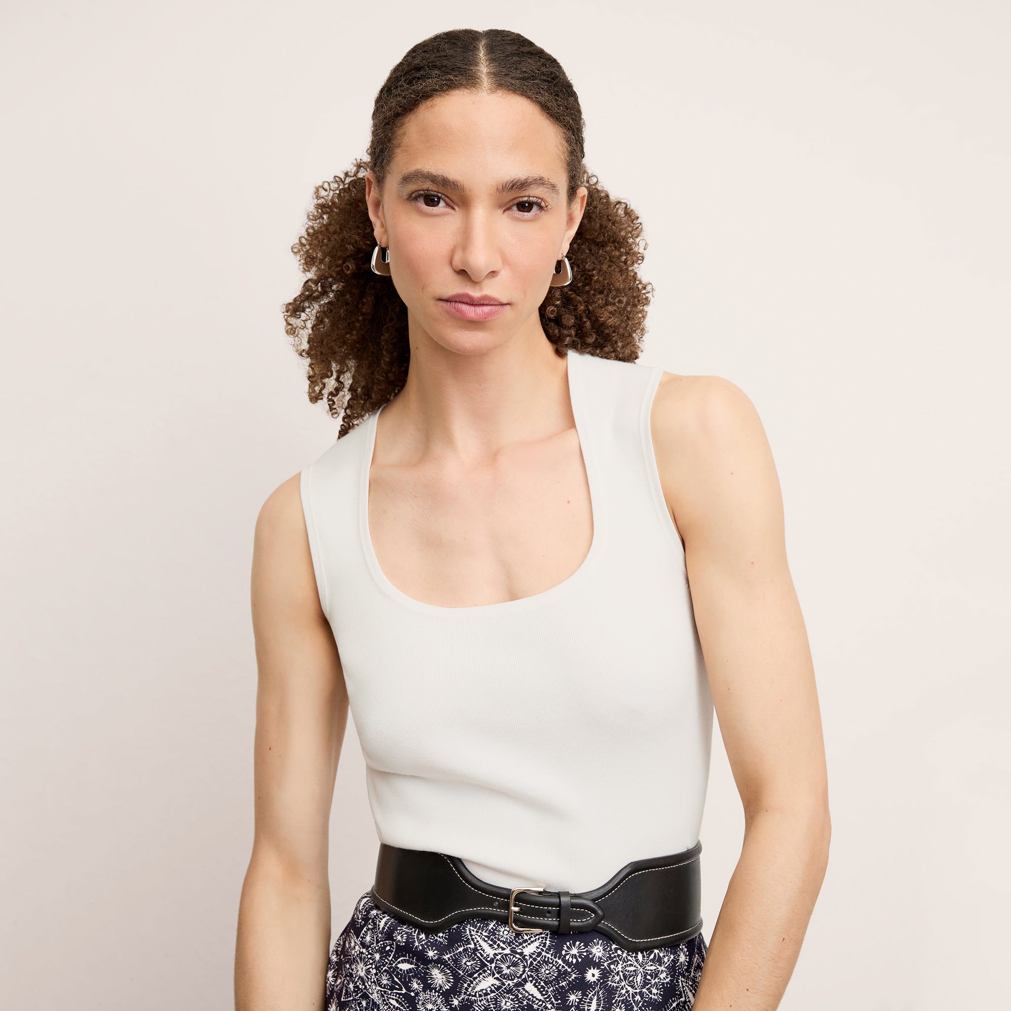 Sabine Sculptural Tank - Eco 365Knit :: Ivory – M.M.LaFleur