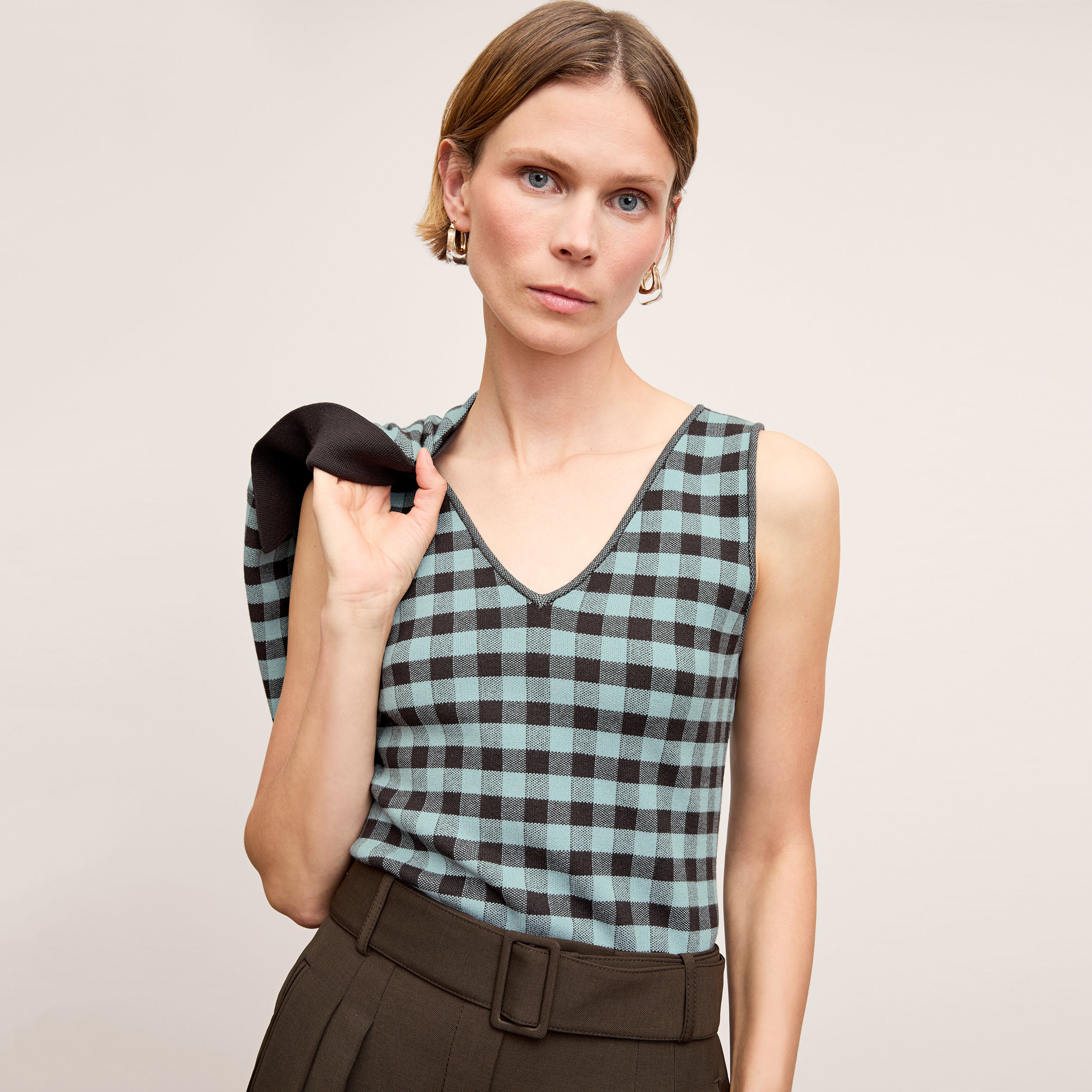 Peggy Top - Eco 365Knit :: Picnic Check – M.M.LaFleur