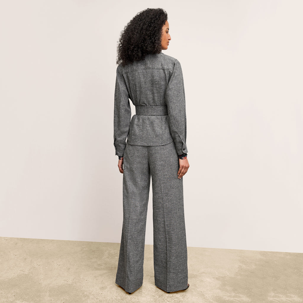 Natalia Shacket - Crosshatch Suiting :: Black/White – M.M.LaFleur