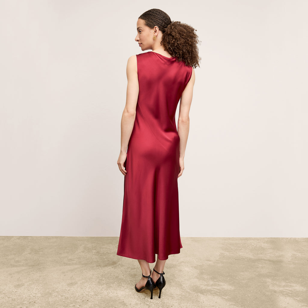 Priya Dress - Washable Silk Charmeuse :: Scarlet – M.M.LaFleur