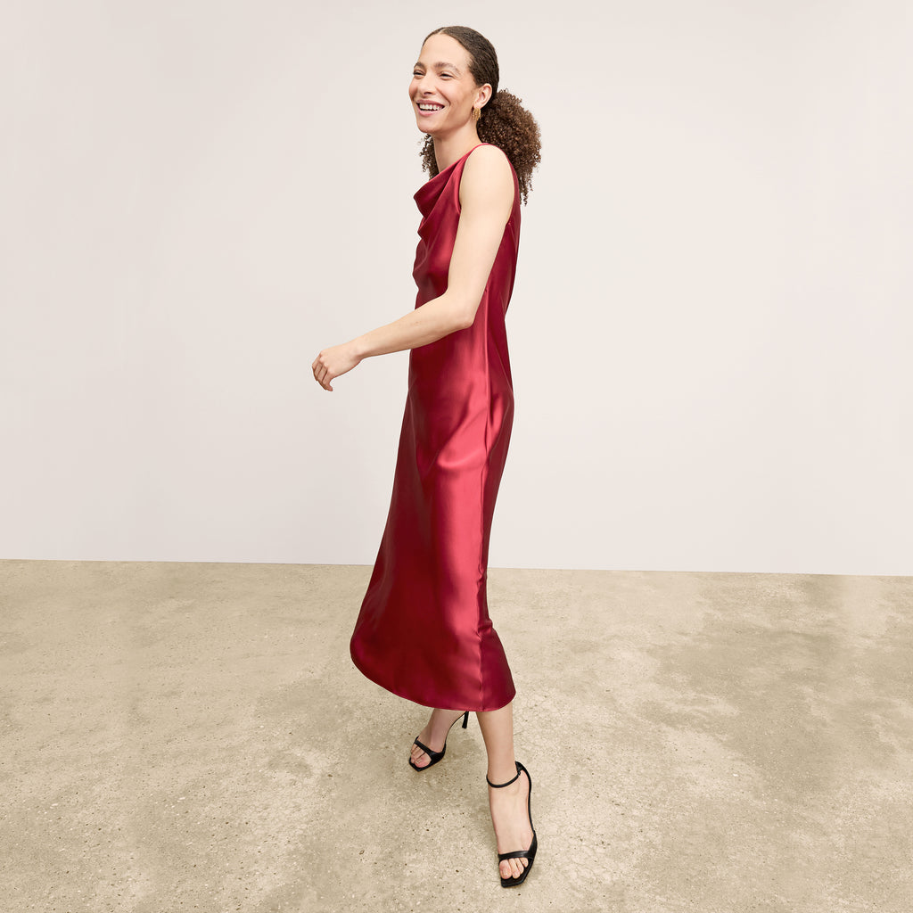 Priya Dress - Washable Silk Charmeuse :: Scarlet – M.M.LaFleur