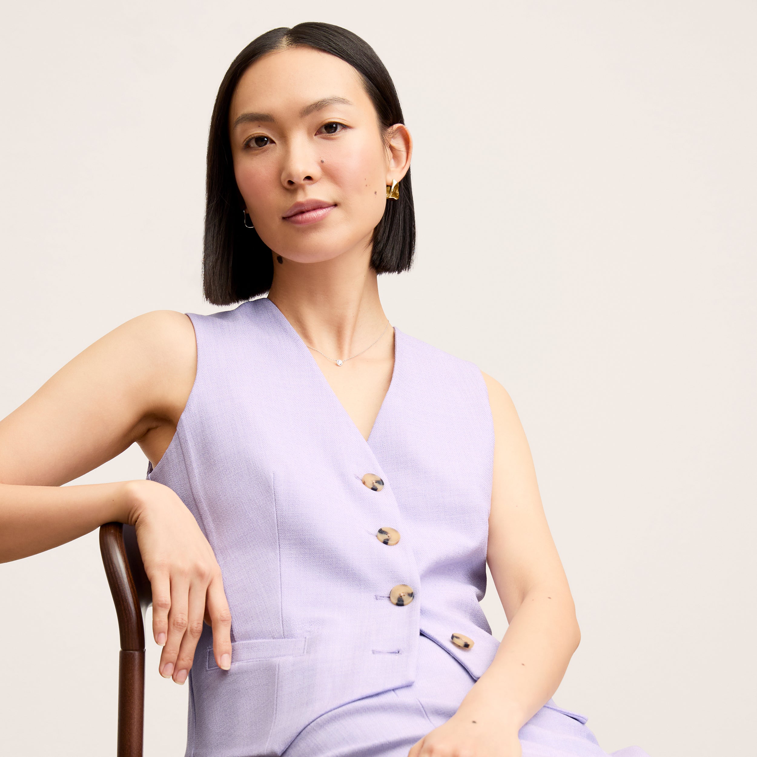 Roo Vest - Stretch Tweed :: Lilac/Ivory – M.M.LaFleur