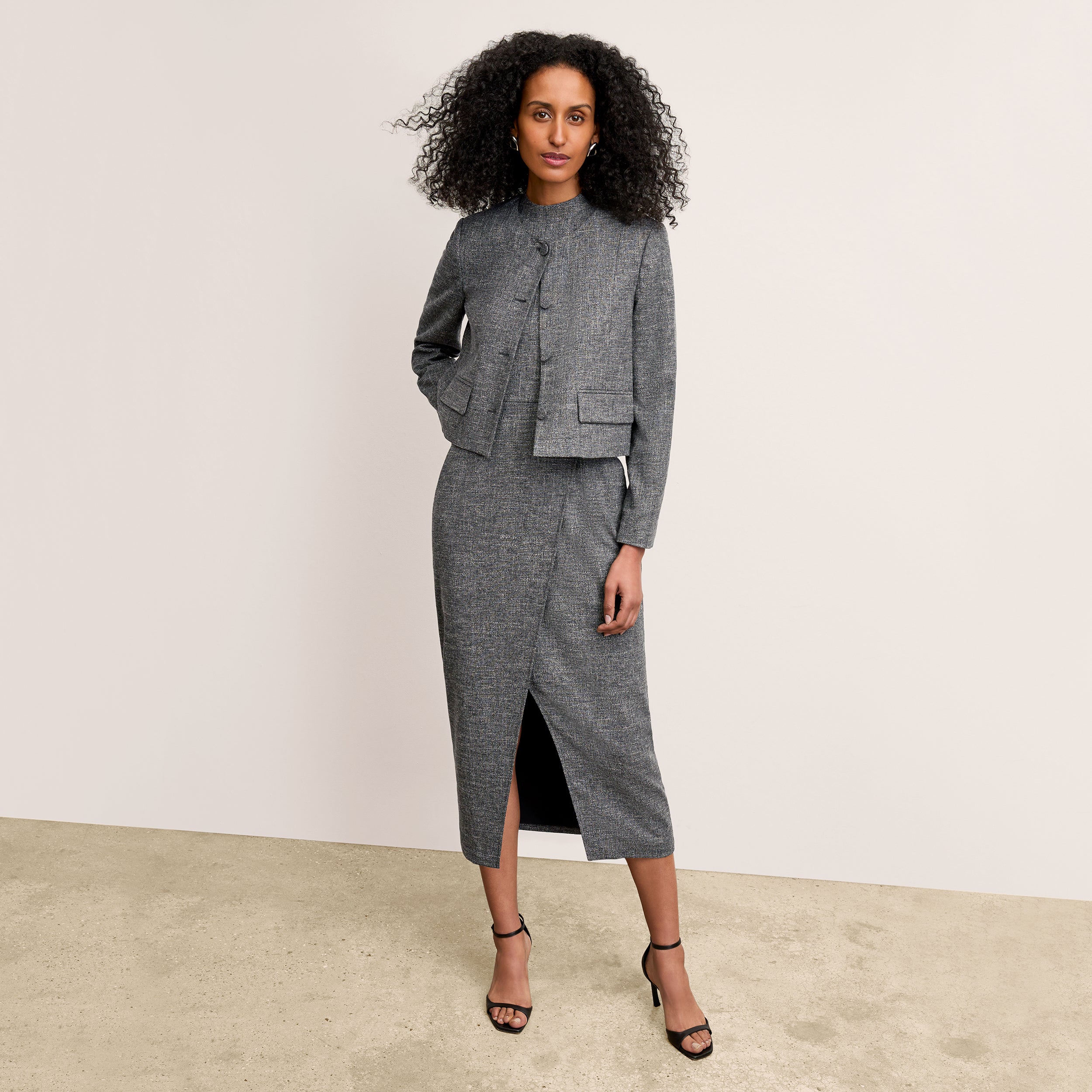 Valencia Power Dress - Crosshatch Suiting :: Black/White – M.M.LaFleur