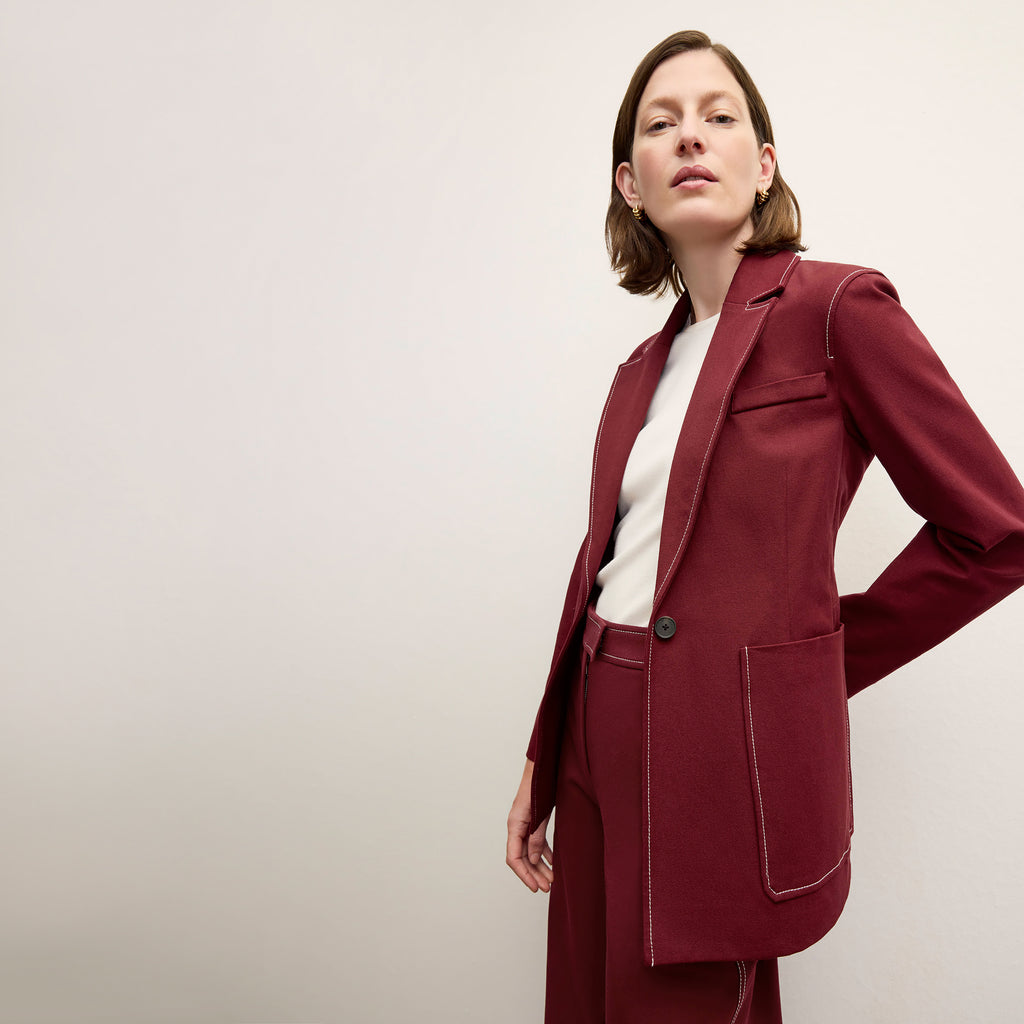 Grenville Jacket - Contrast Stitch Eco Better Than Denim :: Berry Jam ...