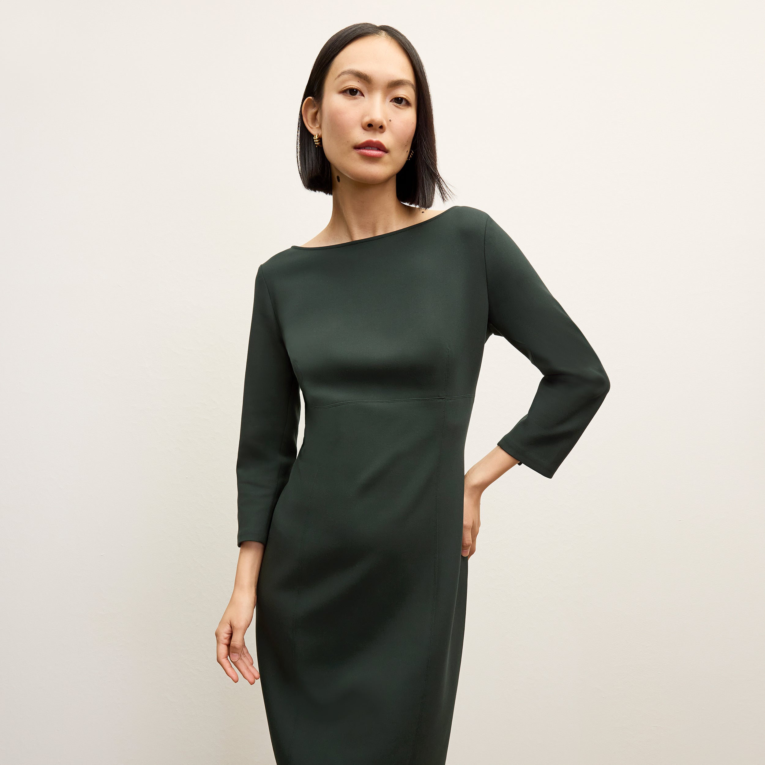 Winston Dress - Luxe Flex Suiting :: Dark Emerald – M.M.LaFleur