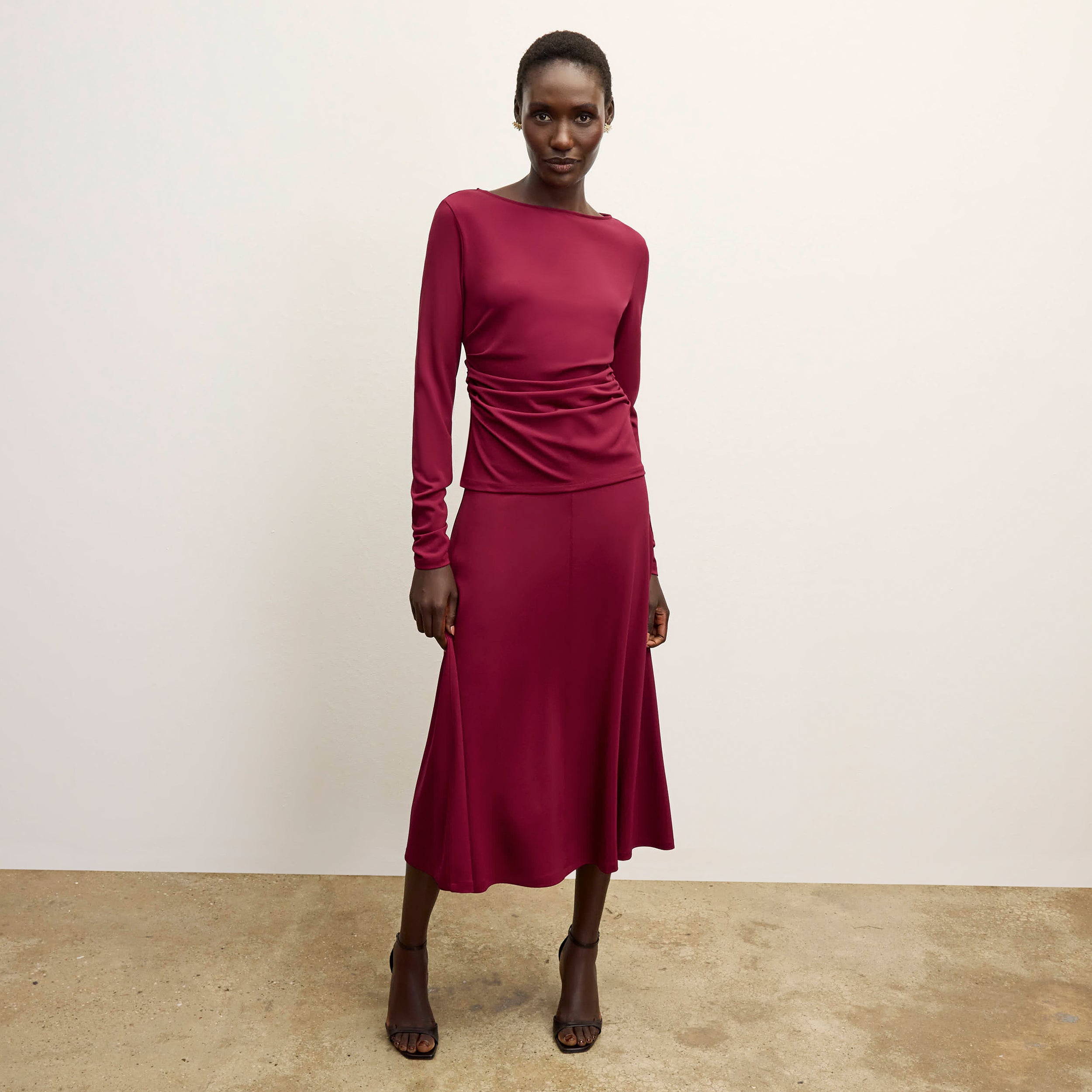 Percy Stretch Top - Italian Jersey :: Grenache – M.M.LaFleur