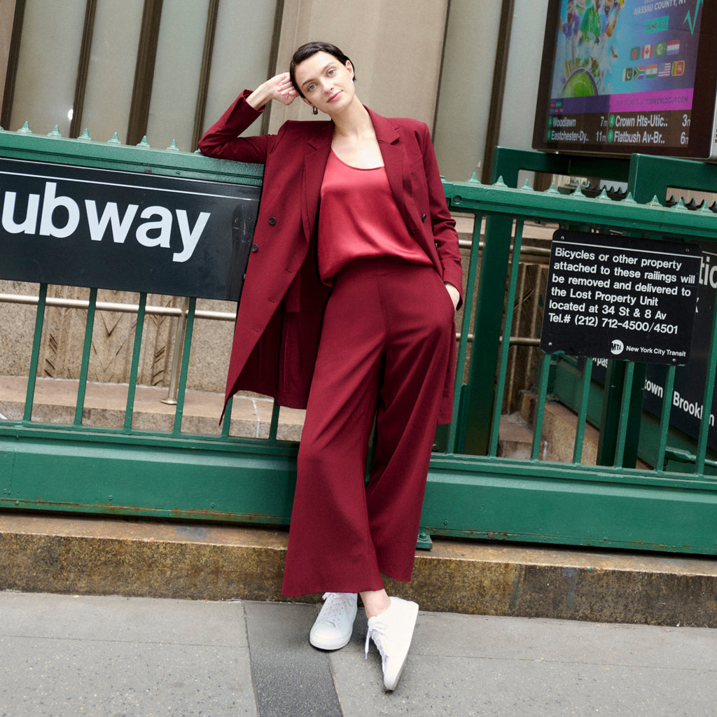 Vicky Tank - Washable Silk Charmeuse :: Scarlet – M.M.LaFleur