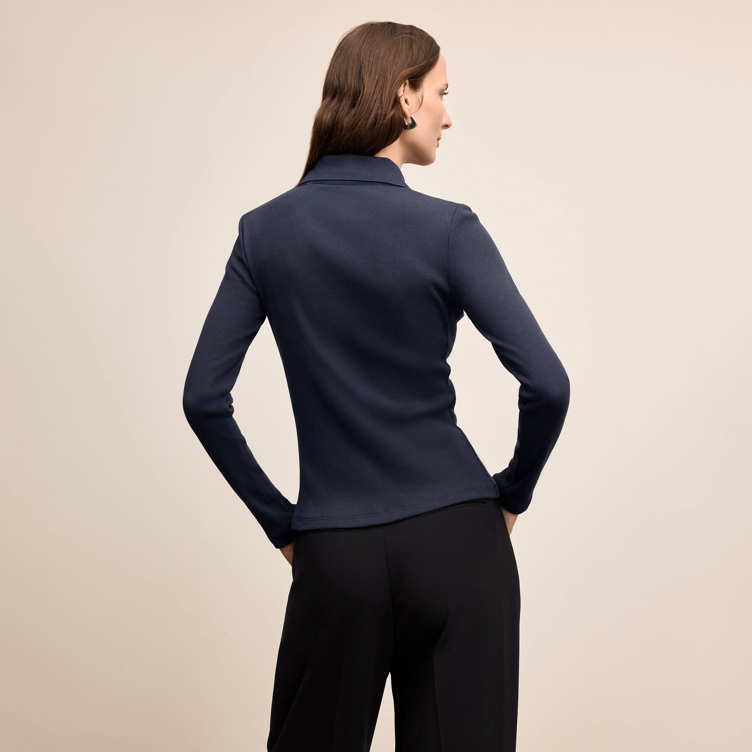 Nala Top - Ribbed Pima Modal :: Dark Navy – M.M.LaFleur