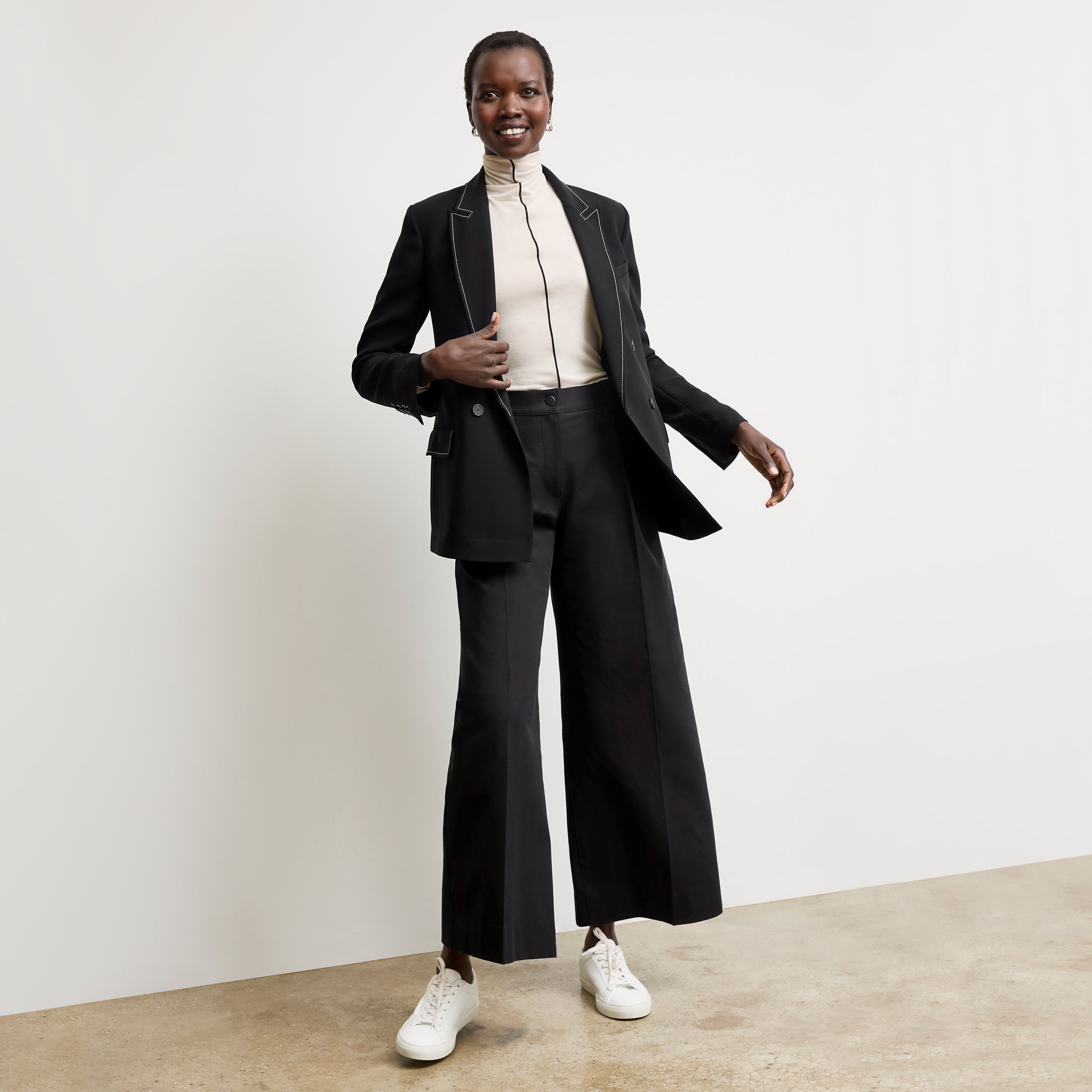 Natasha Contrast Turtleneck - Cloud Jersey :: Ivory – M.M.LaFleur