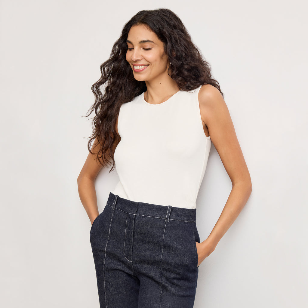 Paige Tank - Organic Ribbed Pima Cotton :: Ivory – M.M.LaFleur