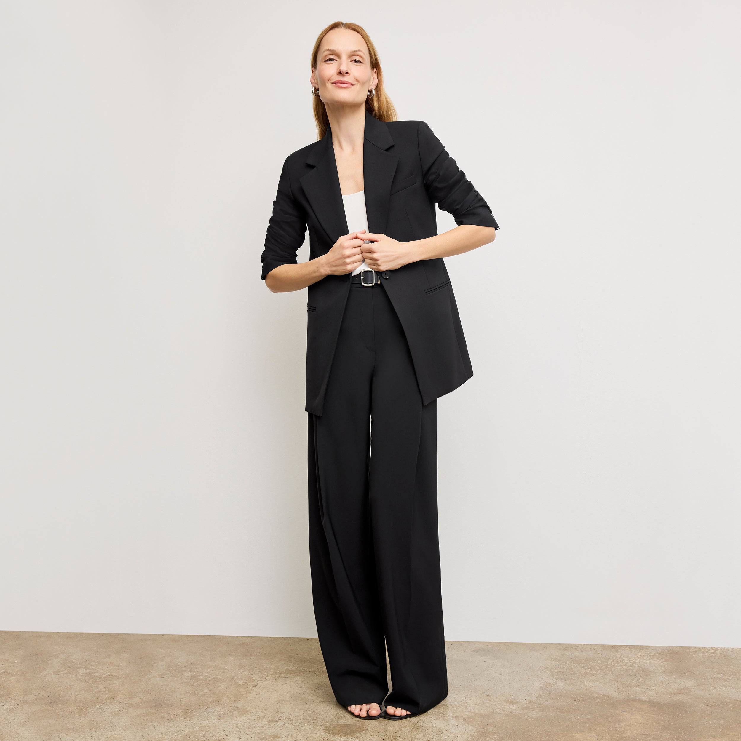 Rossi Executive Blazer - Washable Wool Twill :: Black – M.M.LaFleur