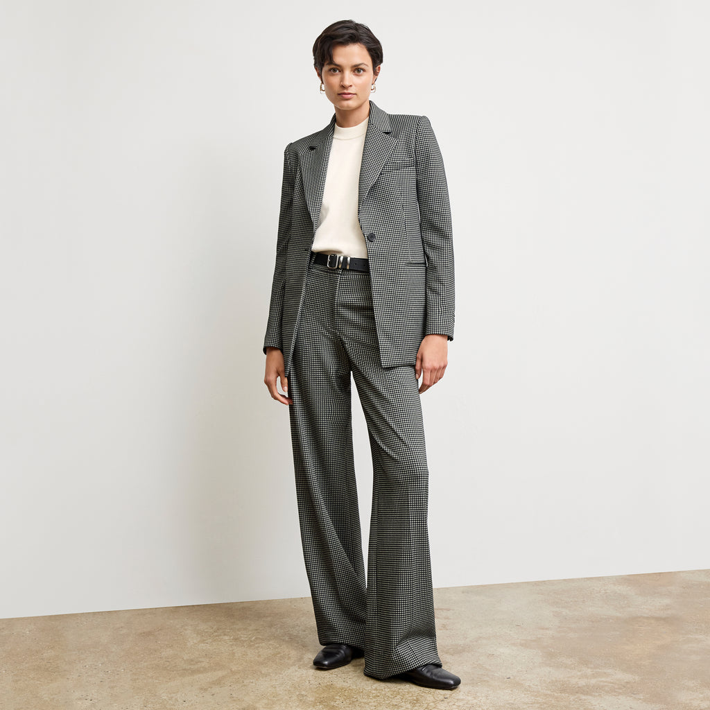 Tinsley Wide-Leg Trouser - Knit Suiting :: Classic Check – M.M.LaFleur
