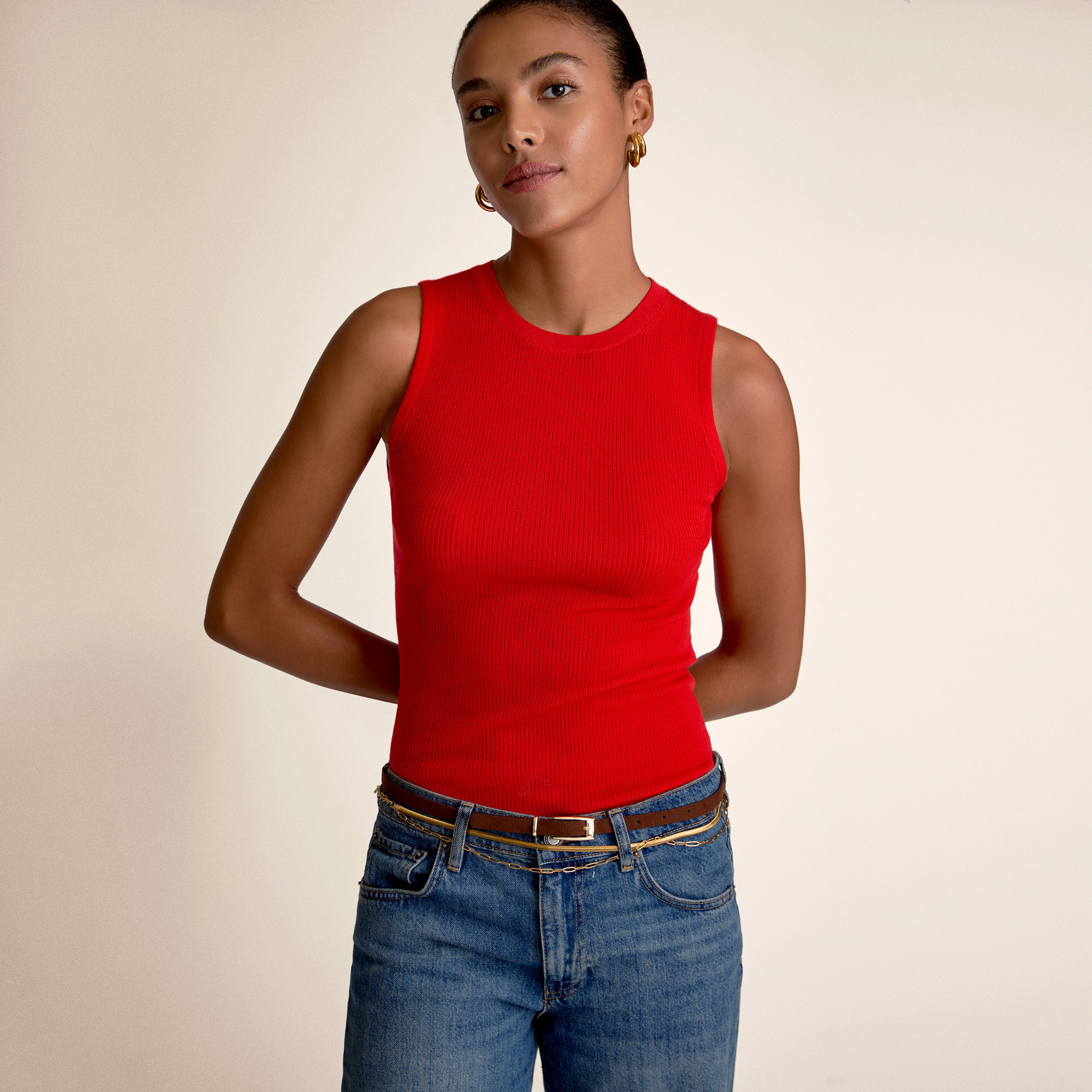 Trina Wool Shell Top - Ribbed Merino :: Candy Apple – M.M.LaFleur
