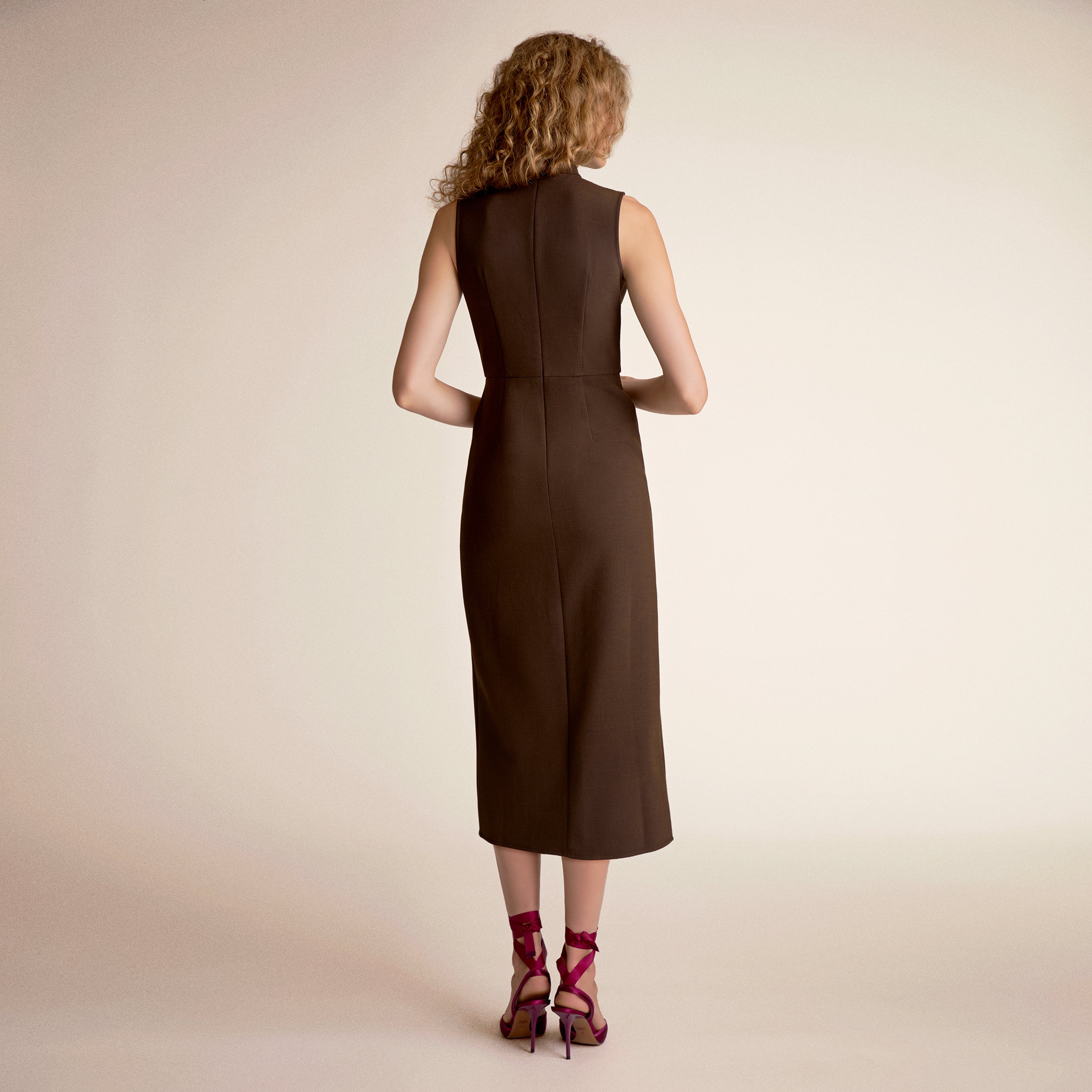 Valencia Power Dress - Luxe Flex Suiting :: Chocolate Torte Melange – M ...