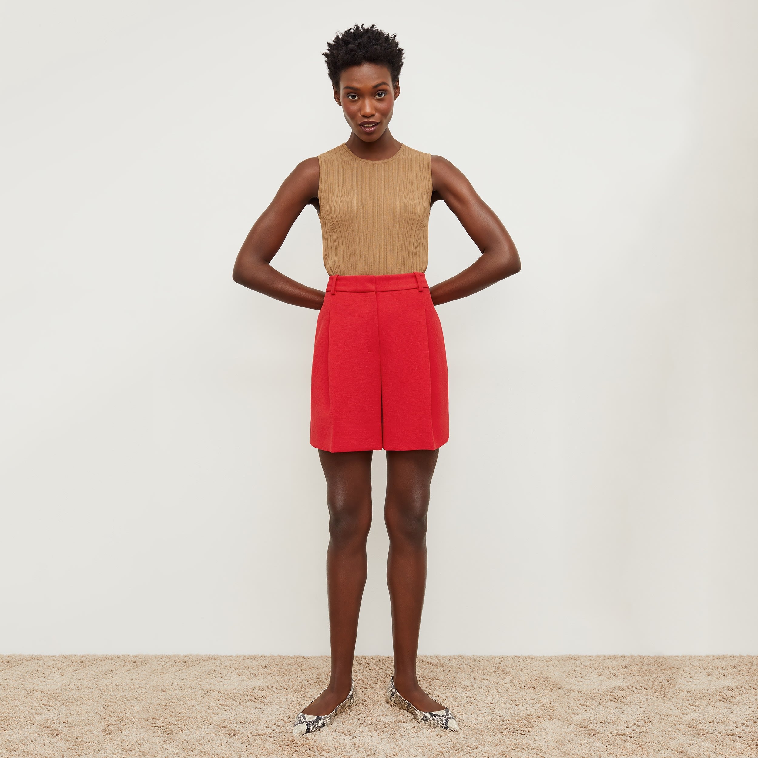 Fletcher Short - Slubbed Weave :: Poppy – M.M.LaFleur