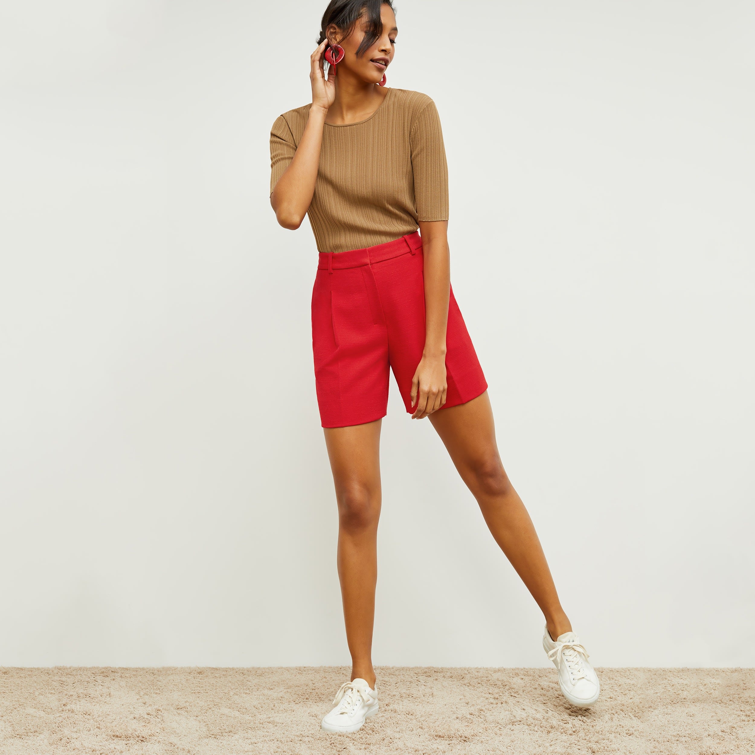 Fletcher Short - Slubbed Weave :: Poppy – M.M.LaFleur