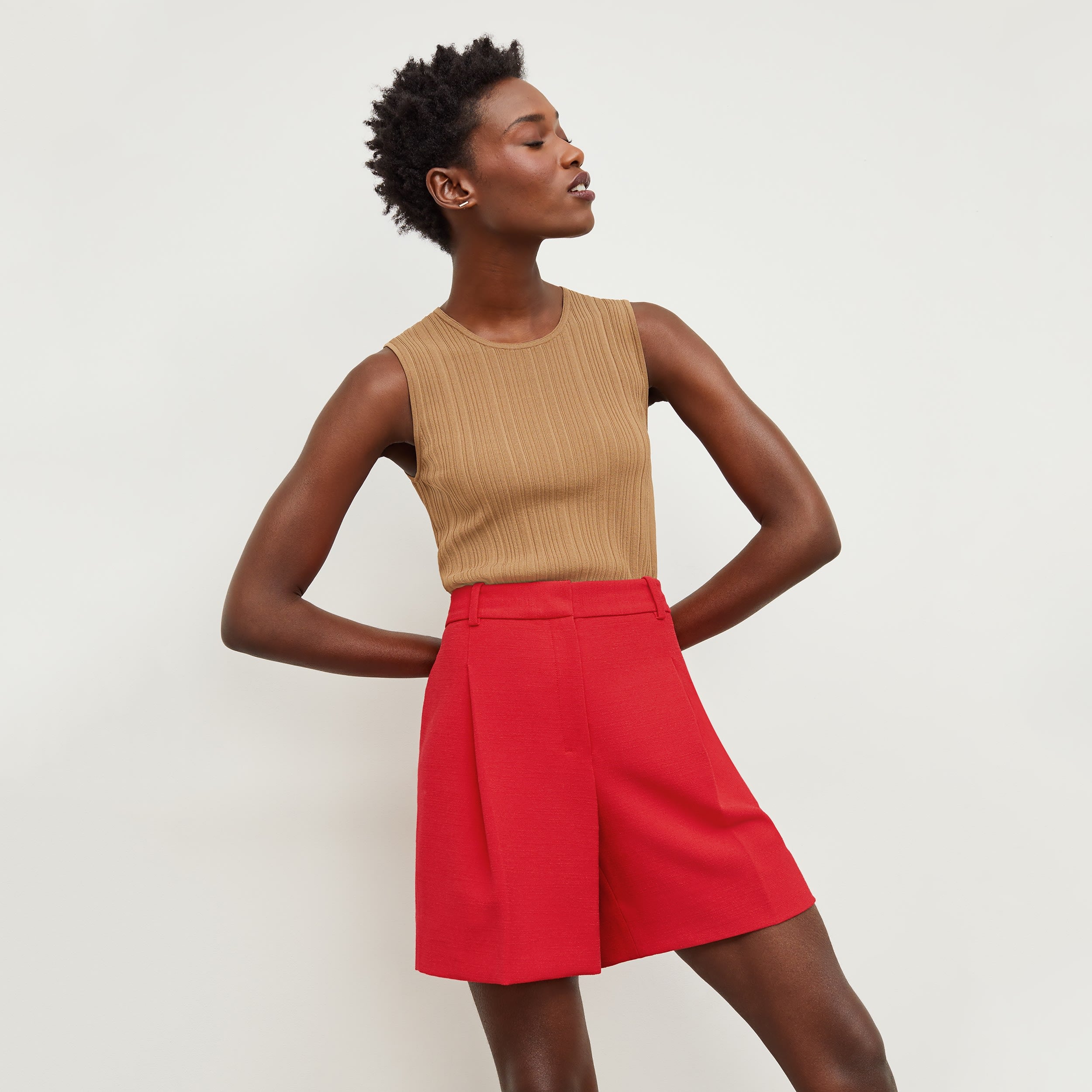 Fletcher Short - Slubbed Weave :: Poppy – M.M.LaFleur