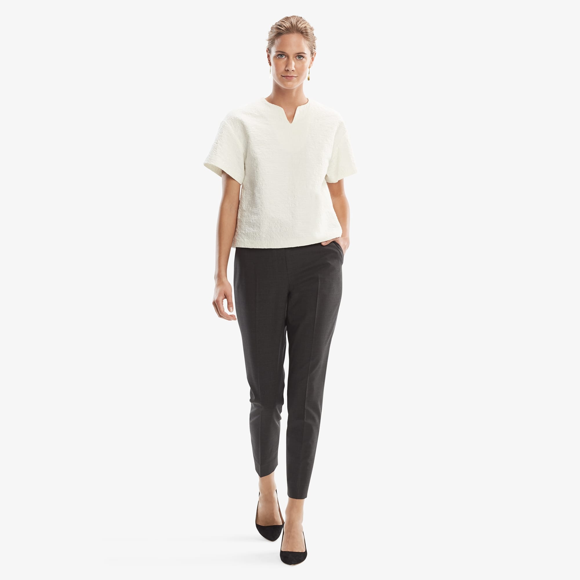 Mejia Pant - Tropical Wool :: Gray Melange – M.M.LaFleur