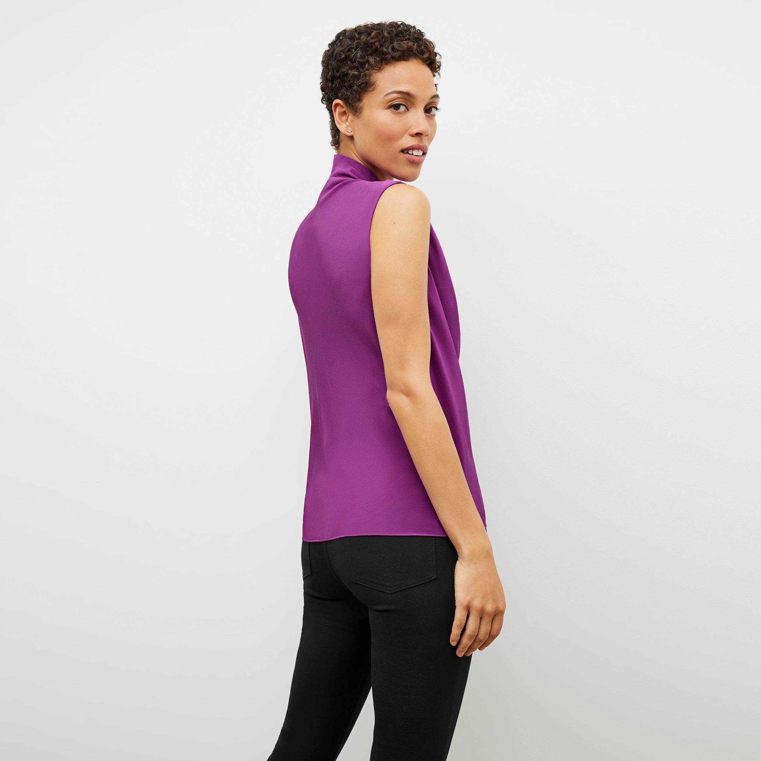 Sloane Top - Washable Silk :: Purple Jasper – M.M.LaFleur