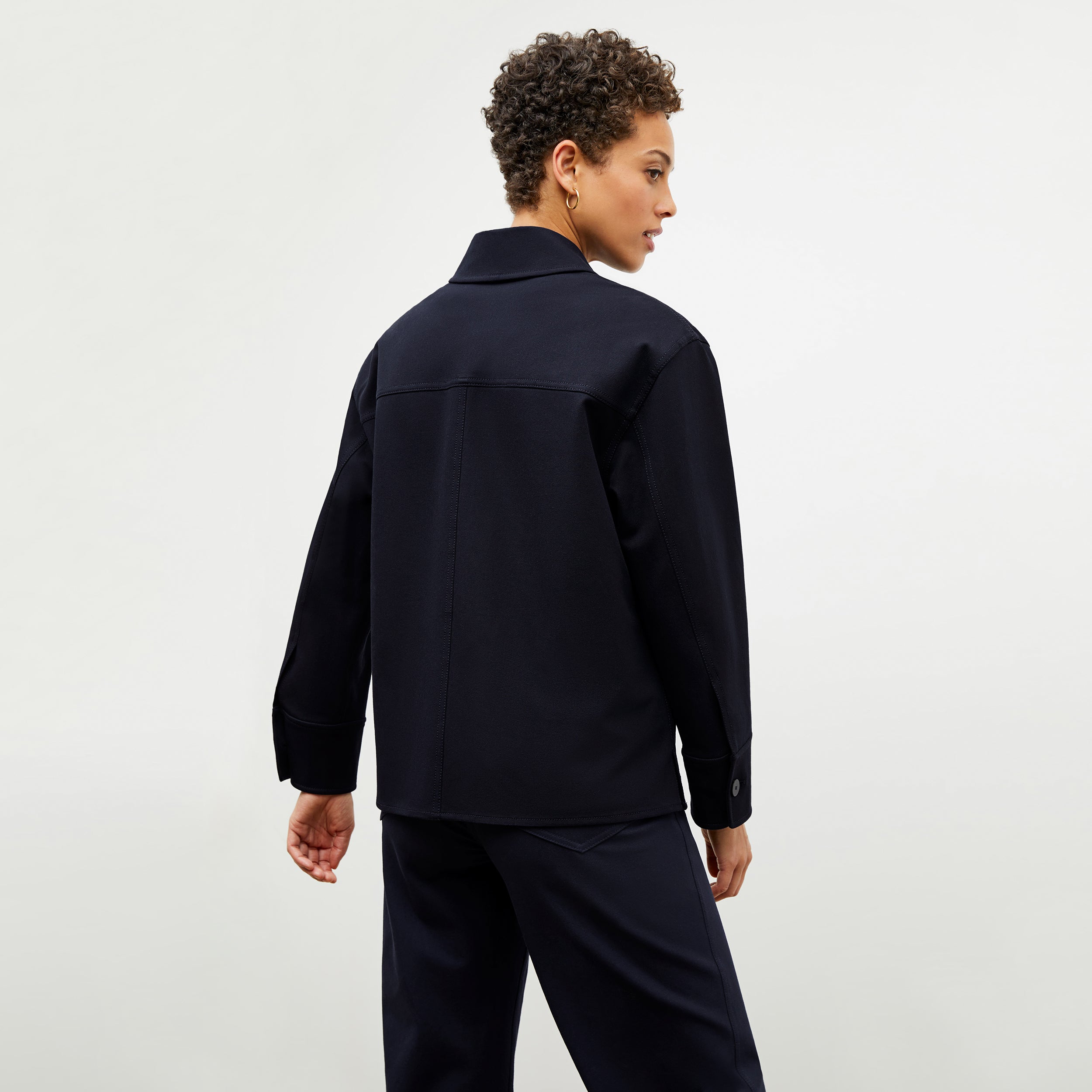 Steffi Jacket - Eco Better Than Denim with Sherpa :: Ink – M.M.LaFleur