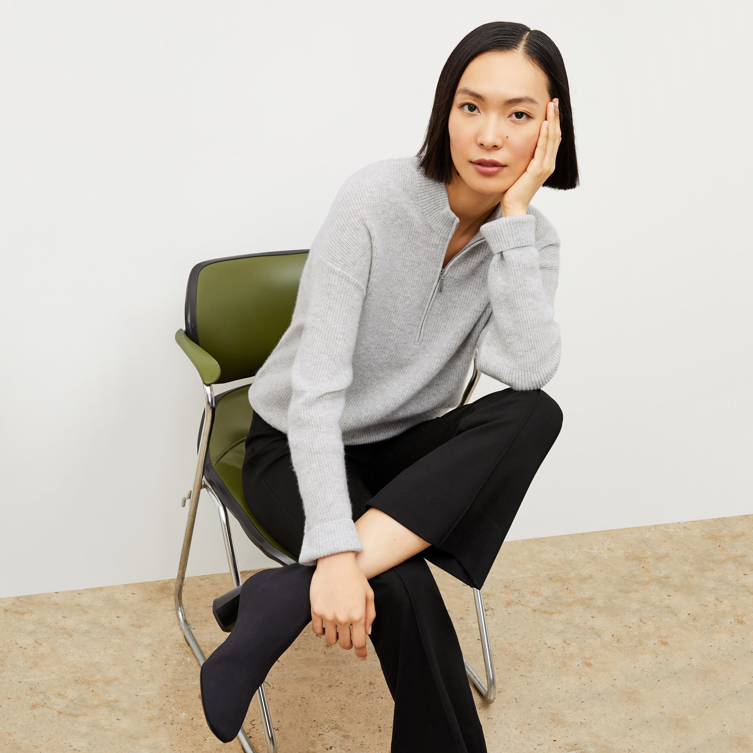 Cece Sweater - Cashmere :: Light Heather Gray – M.M.LaFleur